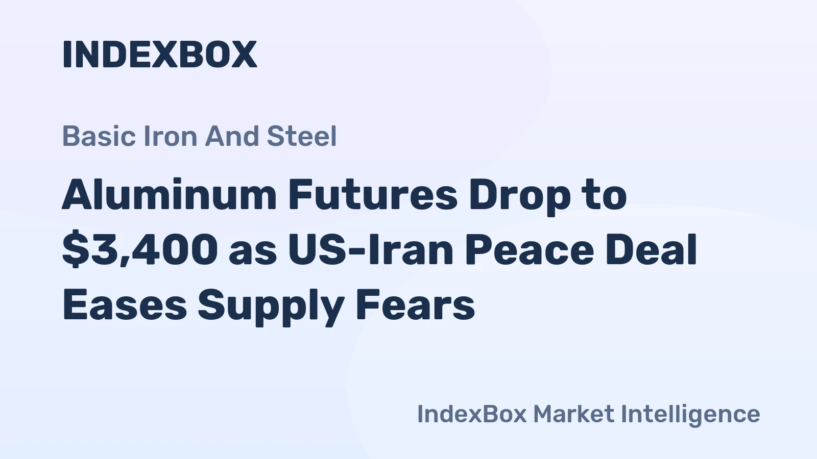 Aluminum Futures Drop to $3,400 as US-Iran Peace Deal Eases Supply Fears