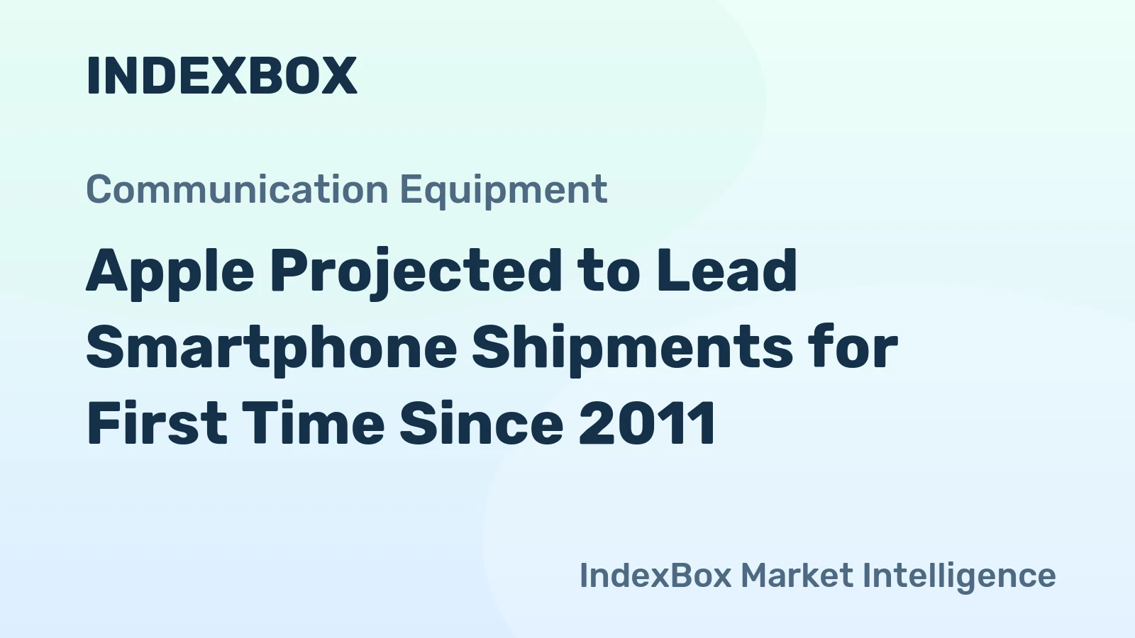 Apple Projected to Lead Smartphone Shipments for First Time Since 2011