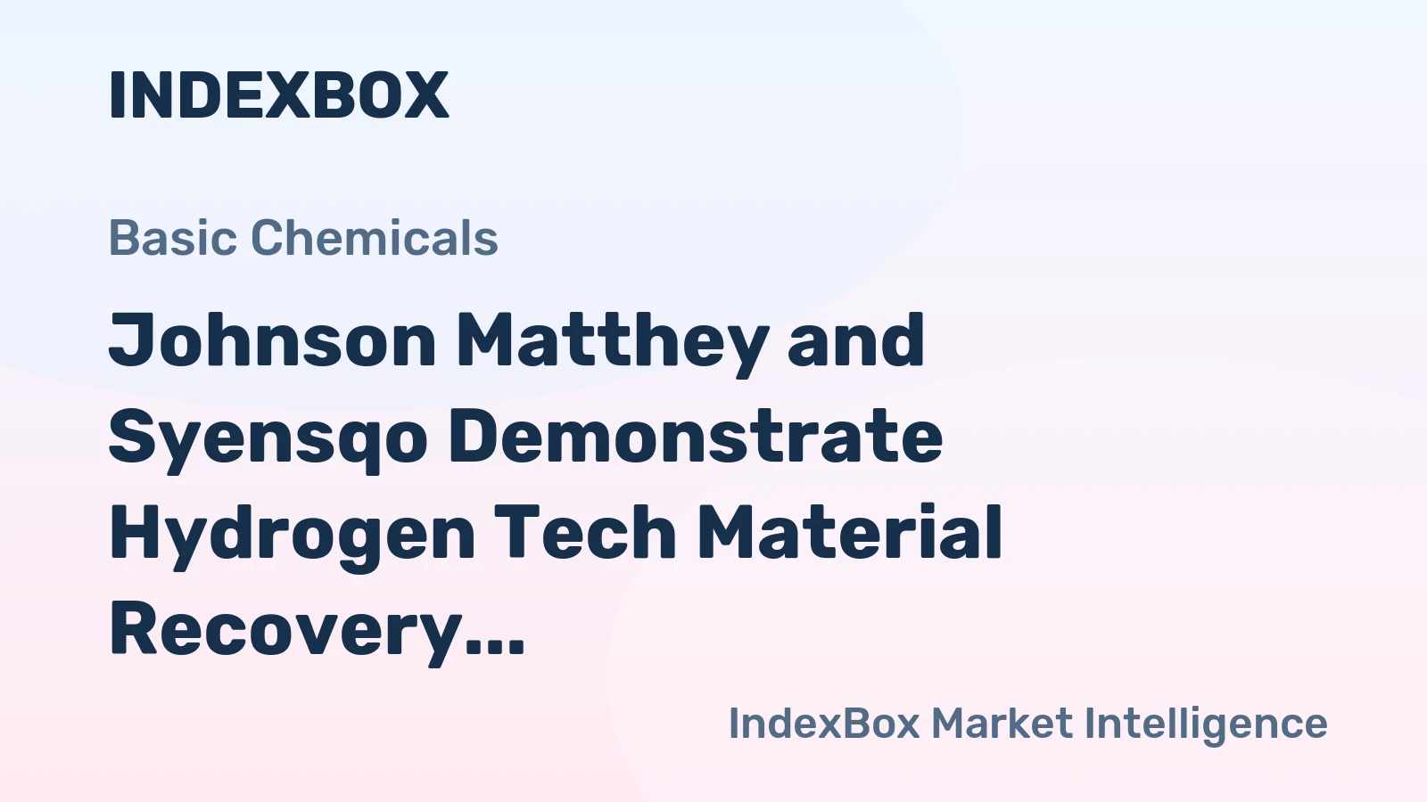 Johnson Matthey and Syensqo Demonstrate Hydrogen Tech Material Recovery