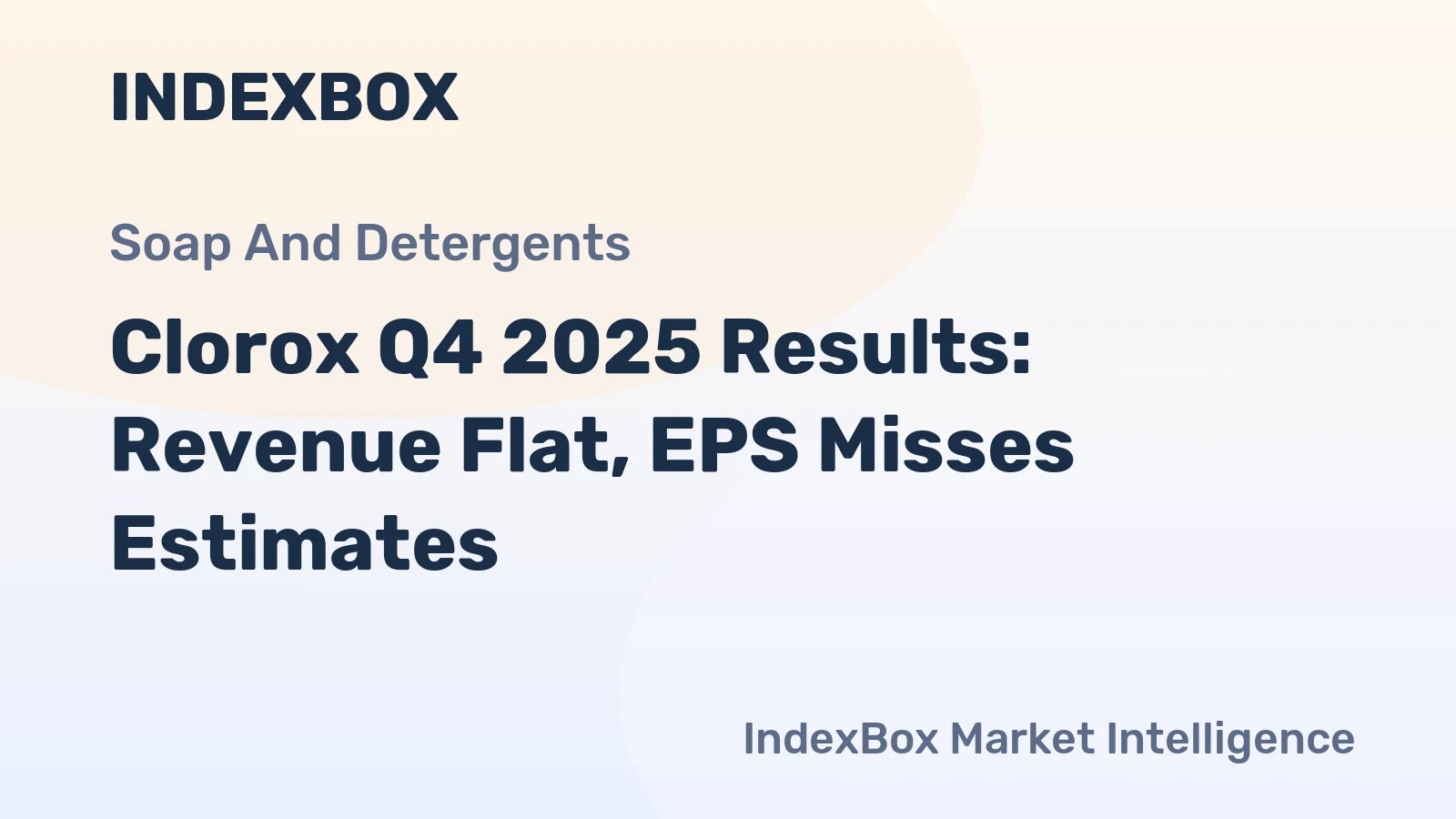 Clorox Q4 2025 Results: Revenue Flat, EPS Misses Estimates
