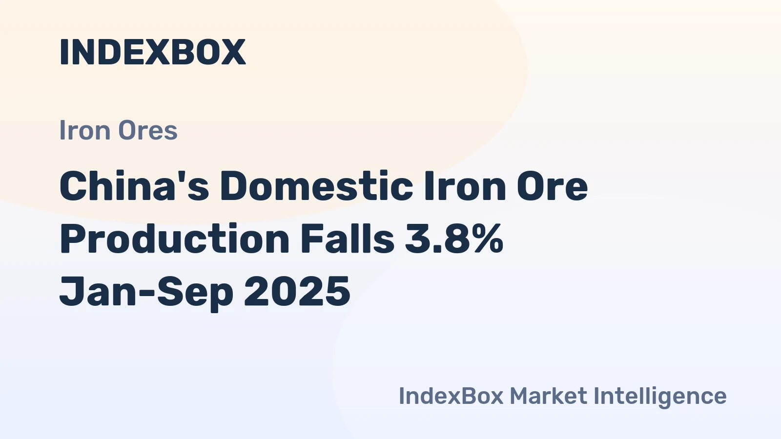 China's Domestic Iron Ore Production Falls 3.8% Jan-Sep 2025