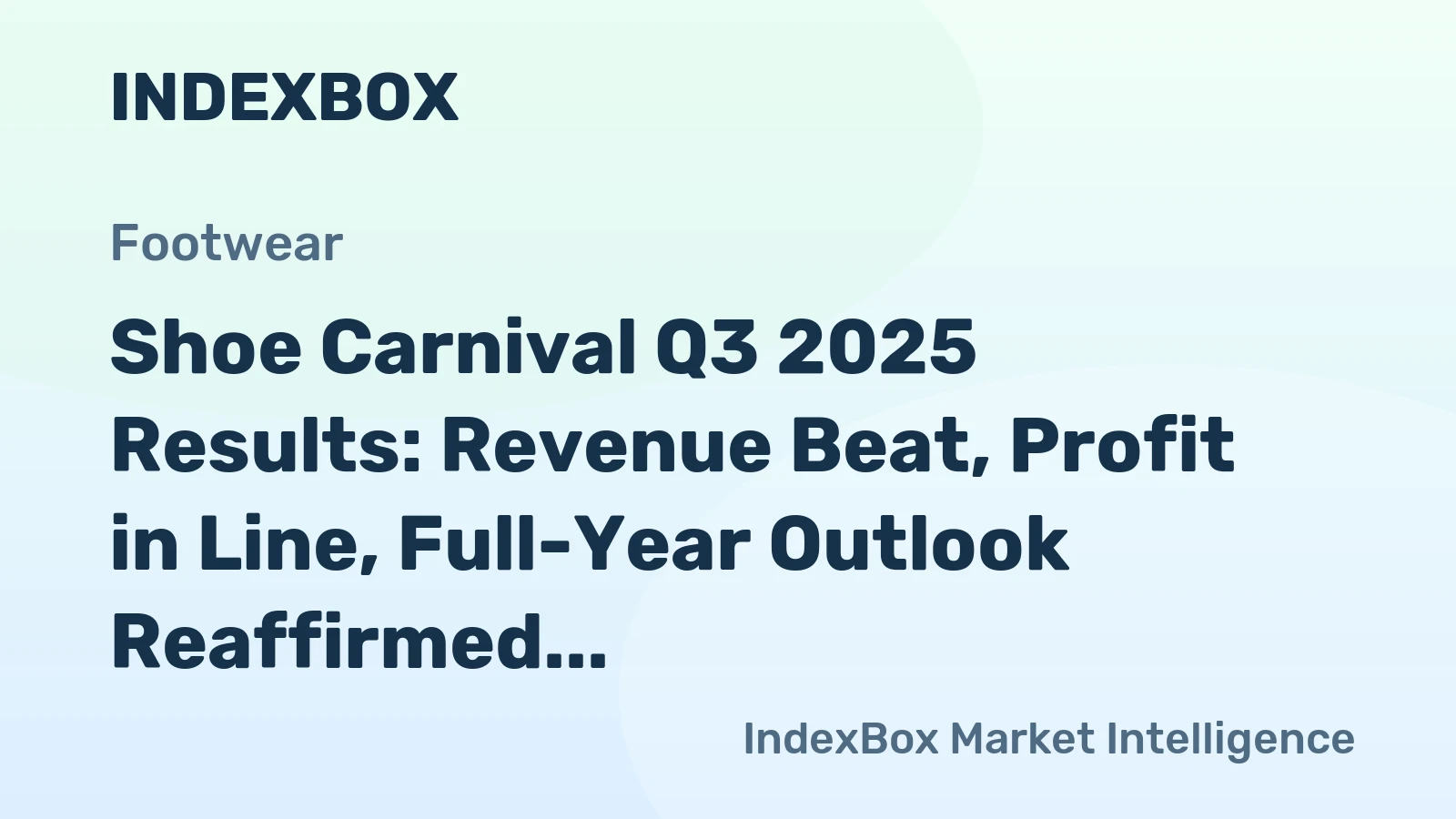 Shoe Carnival Q3 2025 Results: Revenue Beat, Profit in Line, Full-Year Outlook Reaffirmed