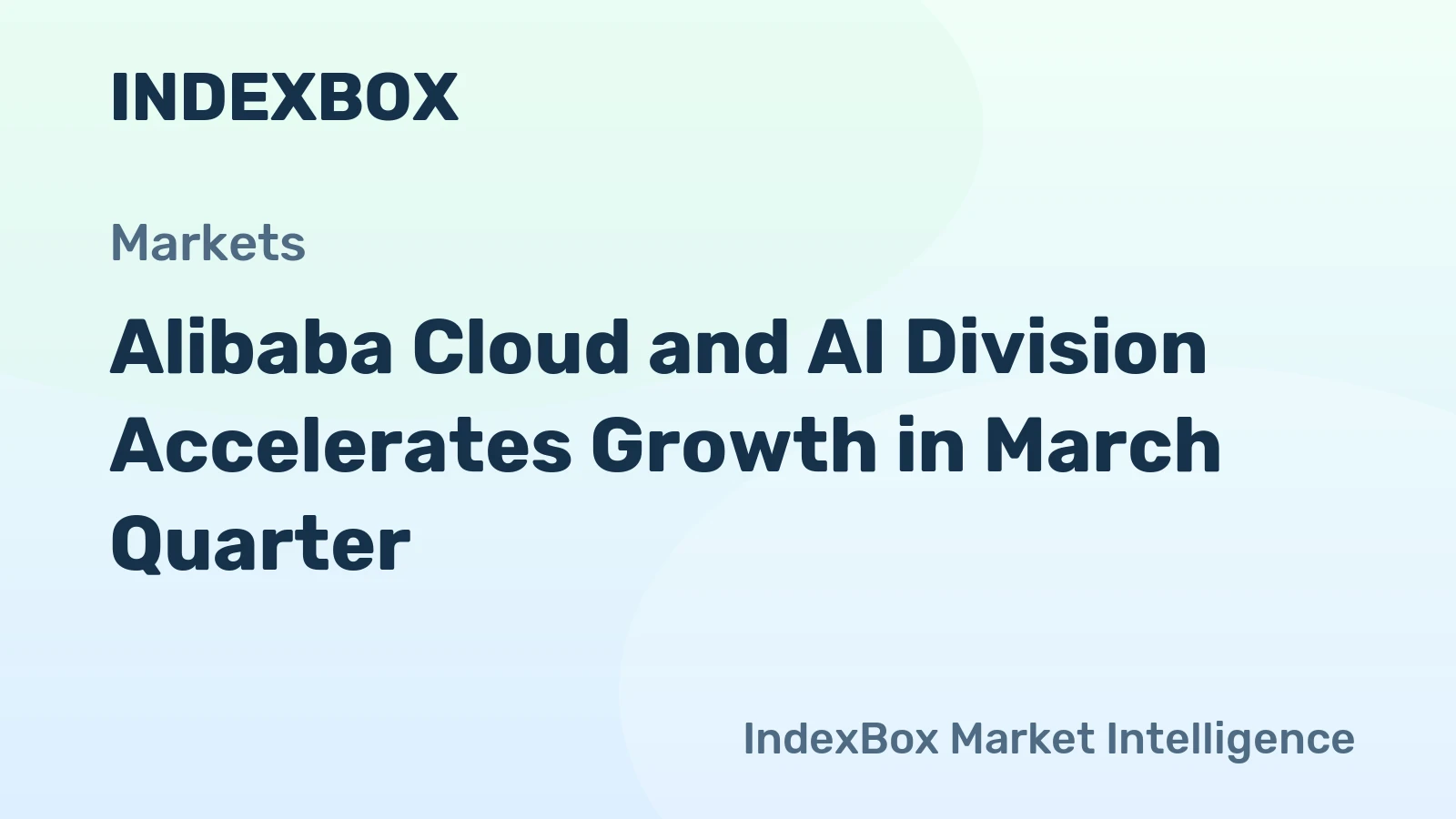 Alibaba Cloud and AI Division Accelerates Growth in March Quarter