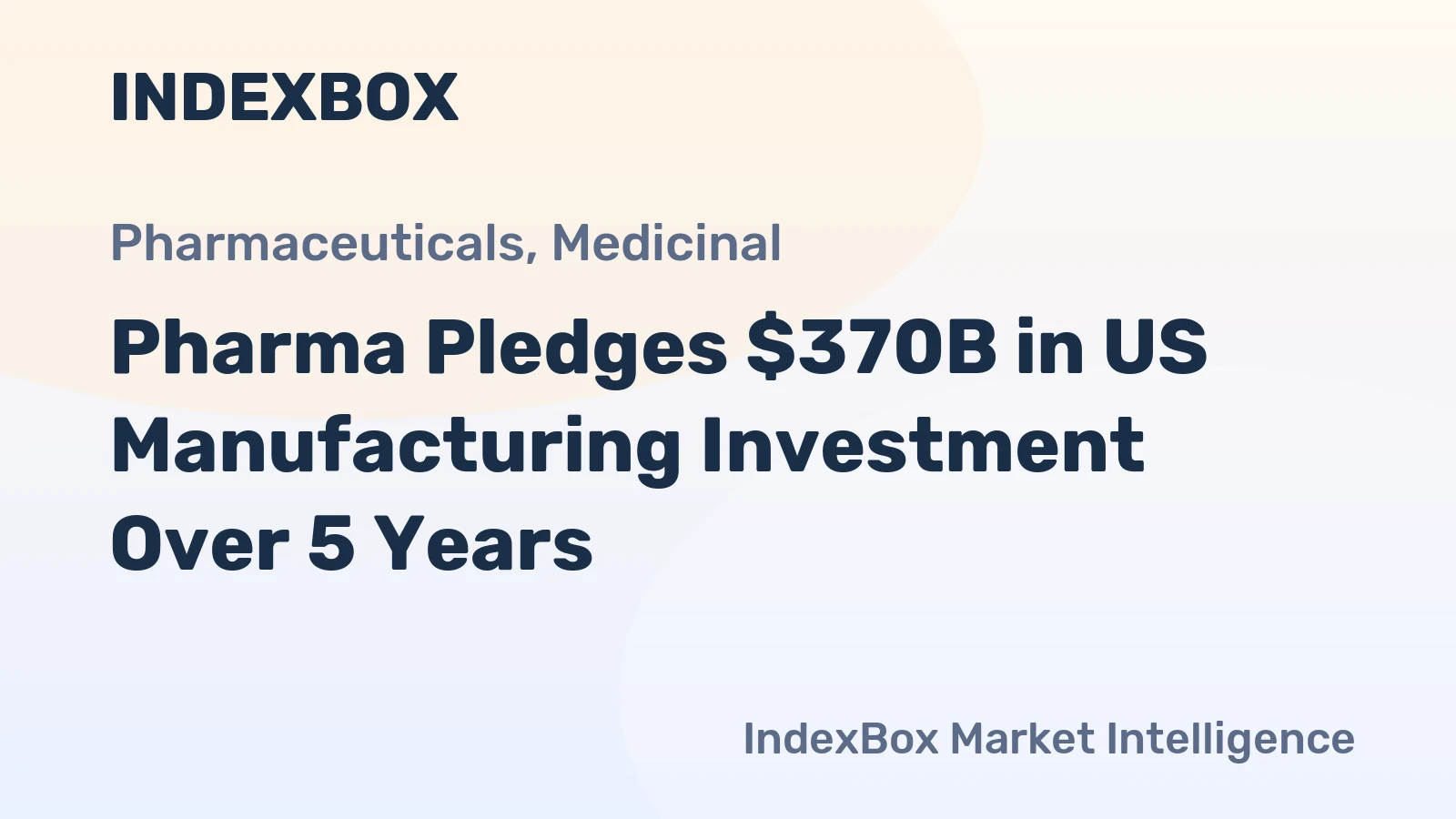 Pharma Pledges $370B in US Manufacturing Investment Over 5 Years