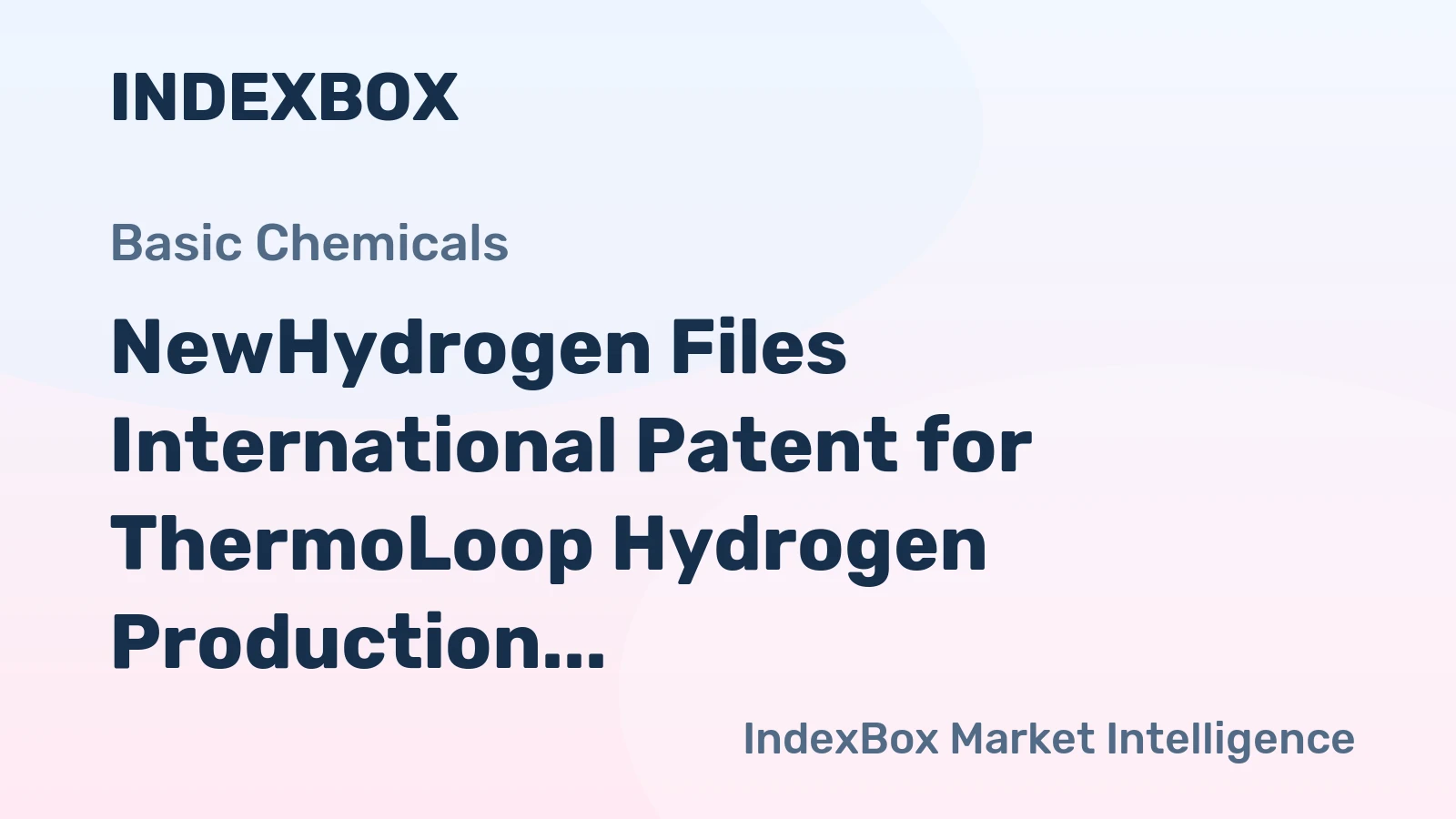 NewHydrogen Files International Patent for ThermoLoop Hydrogen Production Tech