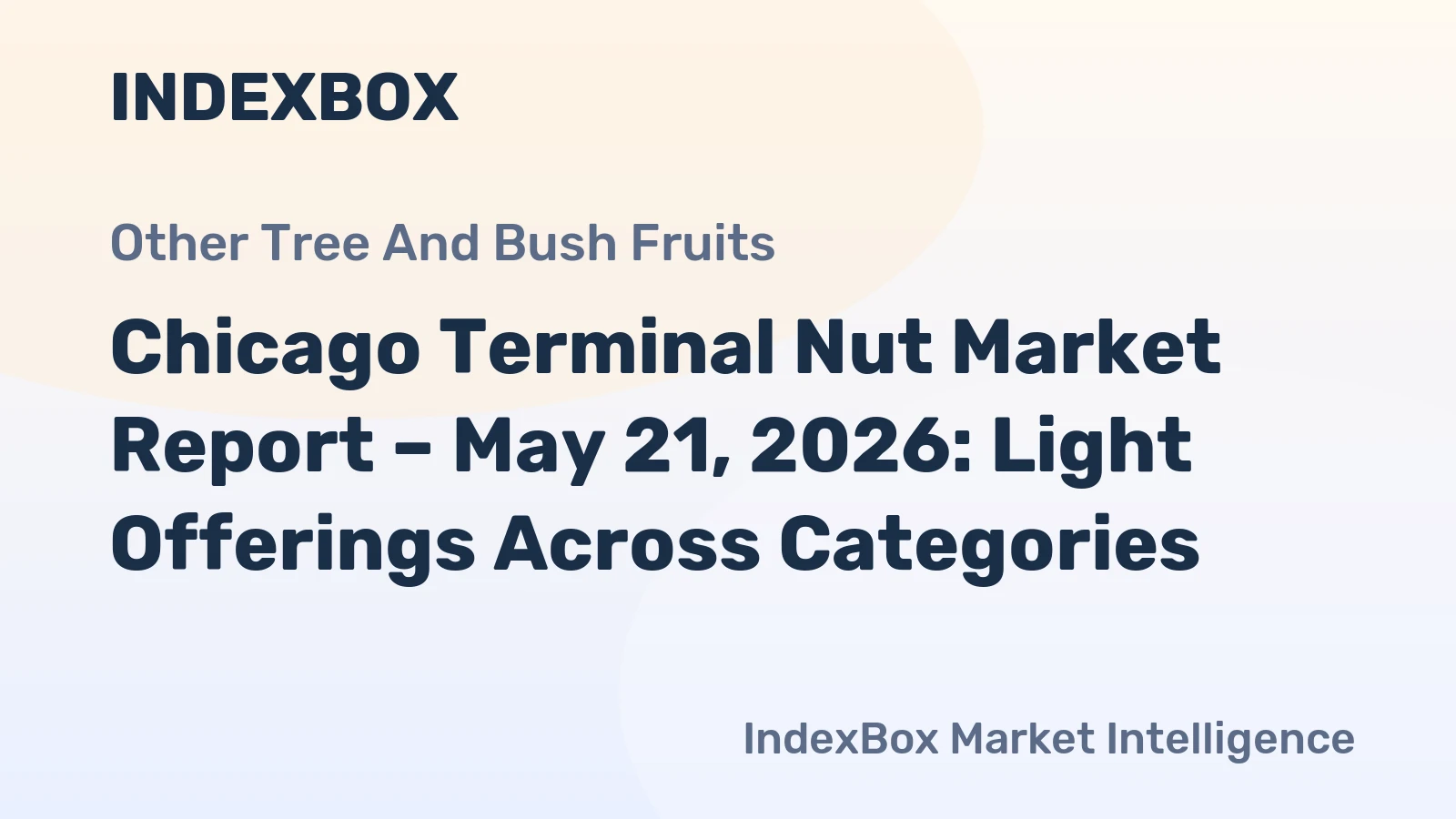 Chicago Terminal Nut Market Report – May 21, 2026: Light Offerings Across Categories