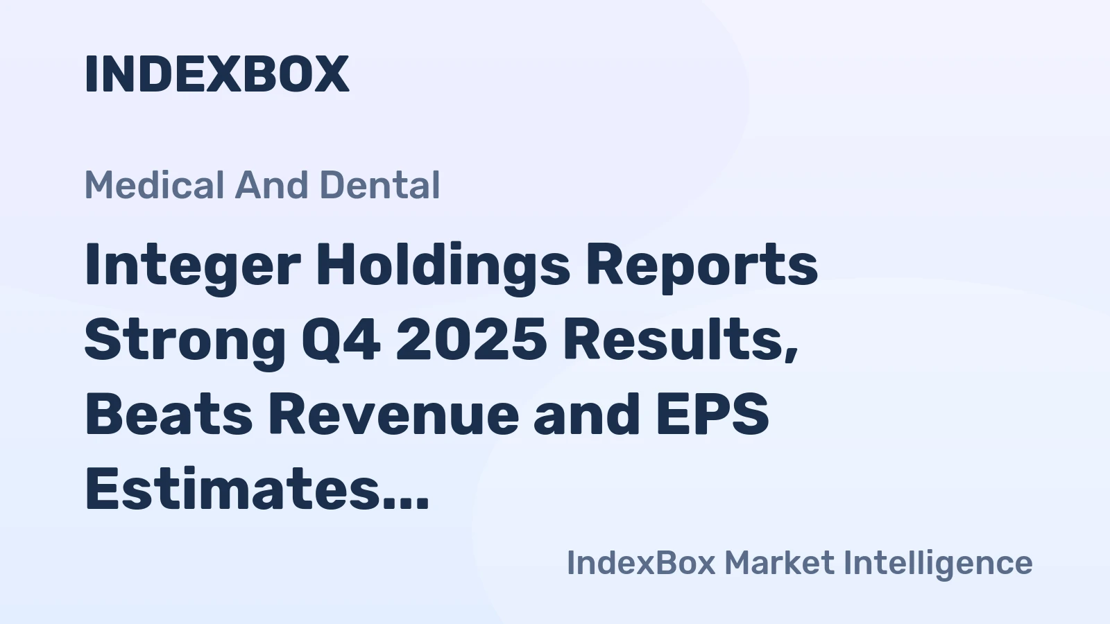 Integer Holdings Reports Strong Q4 2025 Results, Beats Revenue and EPS Estimates