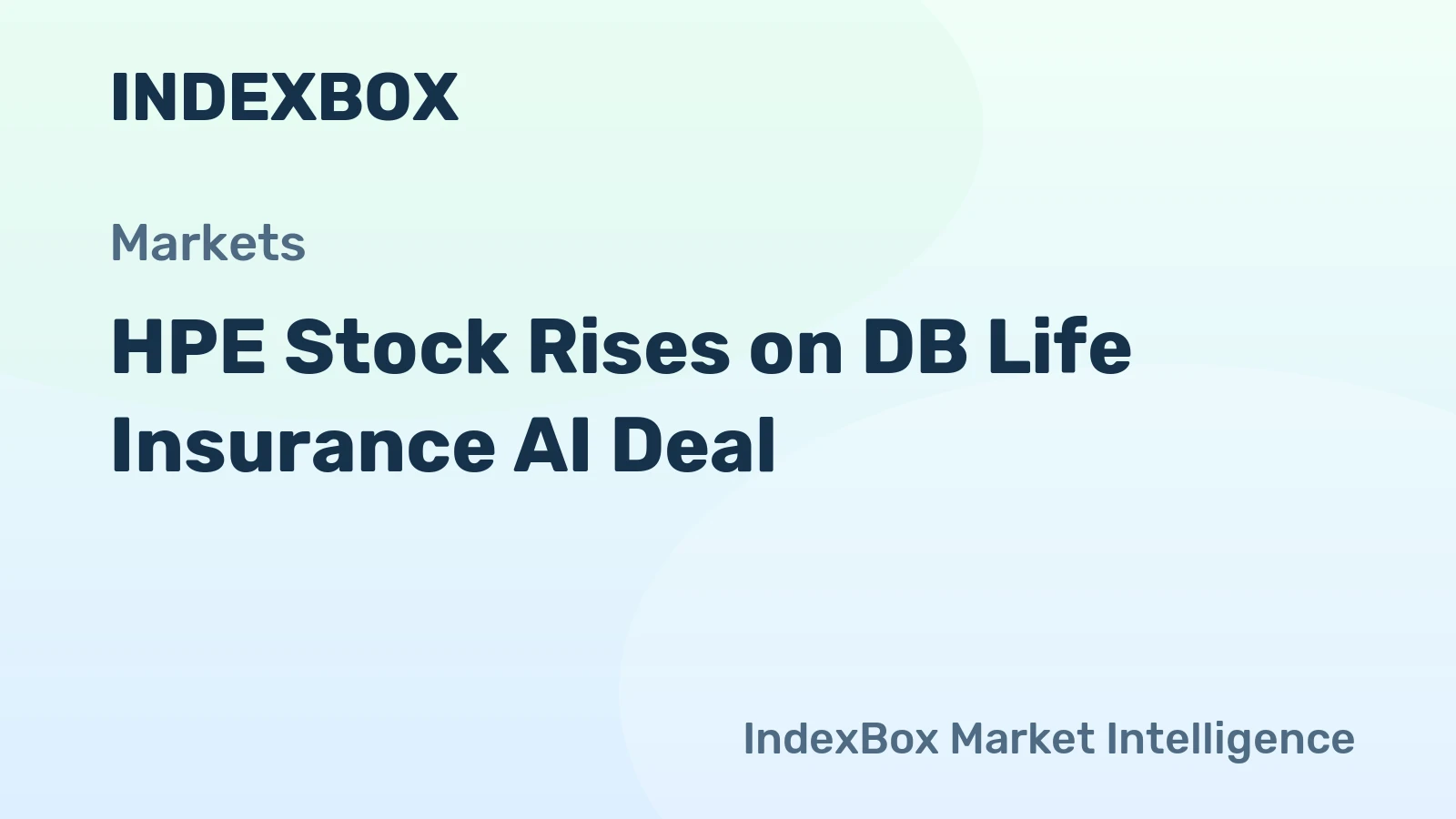 HPE Stock Rises on DB Life Insurance AI Deal