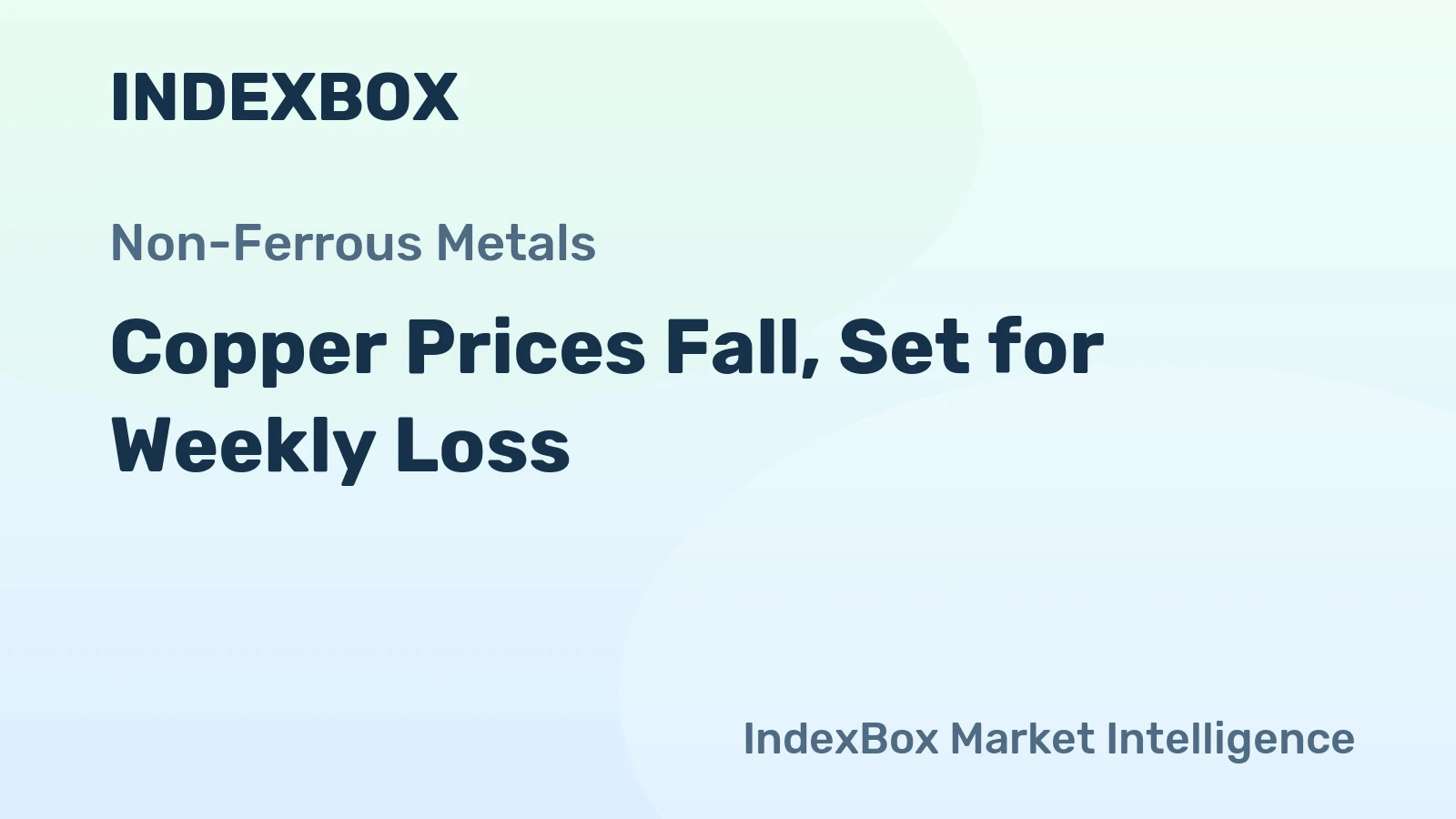 Copper Prices Fall, Set for Weekly Loss