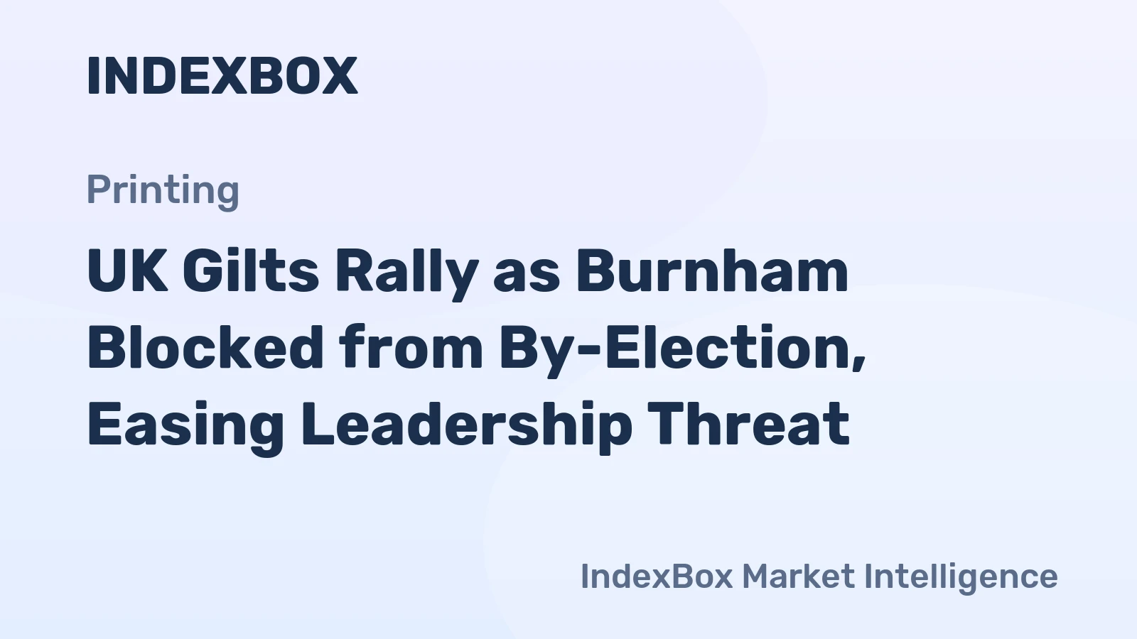 UK Gilts Rally as Burnham Blocked from By-Election, Easing Leadership Threat