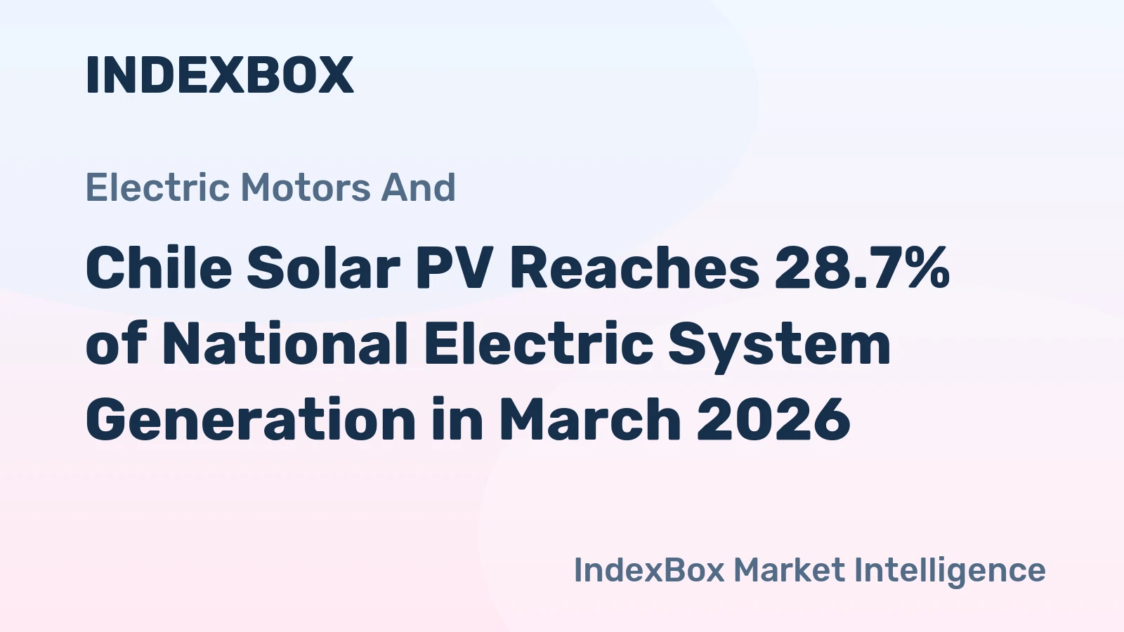 Chile Solar PV Reaches 28.7% of National Electric System Generation in March 2026