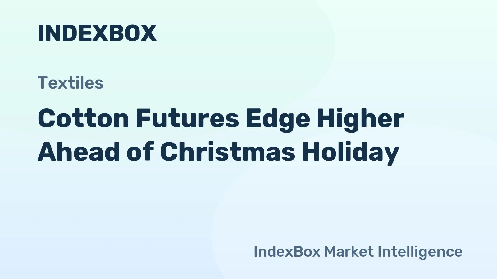 Cotton Futures Edge Higher Ahead of Christmas Holiday