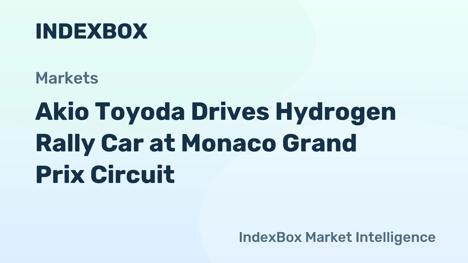 Akio Toyoda Drives Hydrogen Rally Car at Monaco Grand Prix Circuit