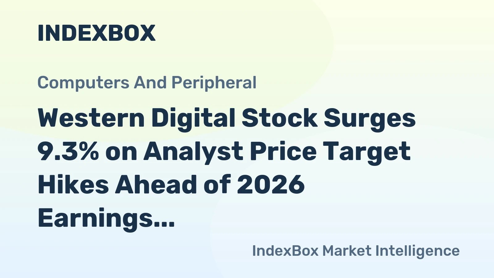 Western Digital Stock Surges 9.3% on Analyst Price Target Hikes Ahead of 2026 Earnings