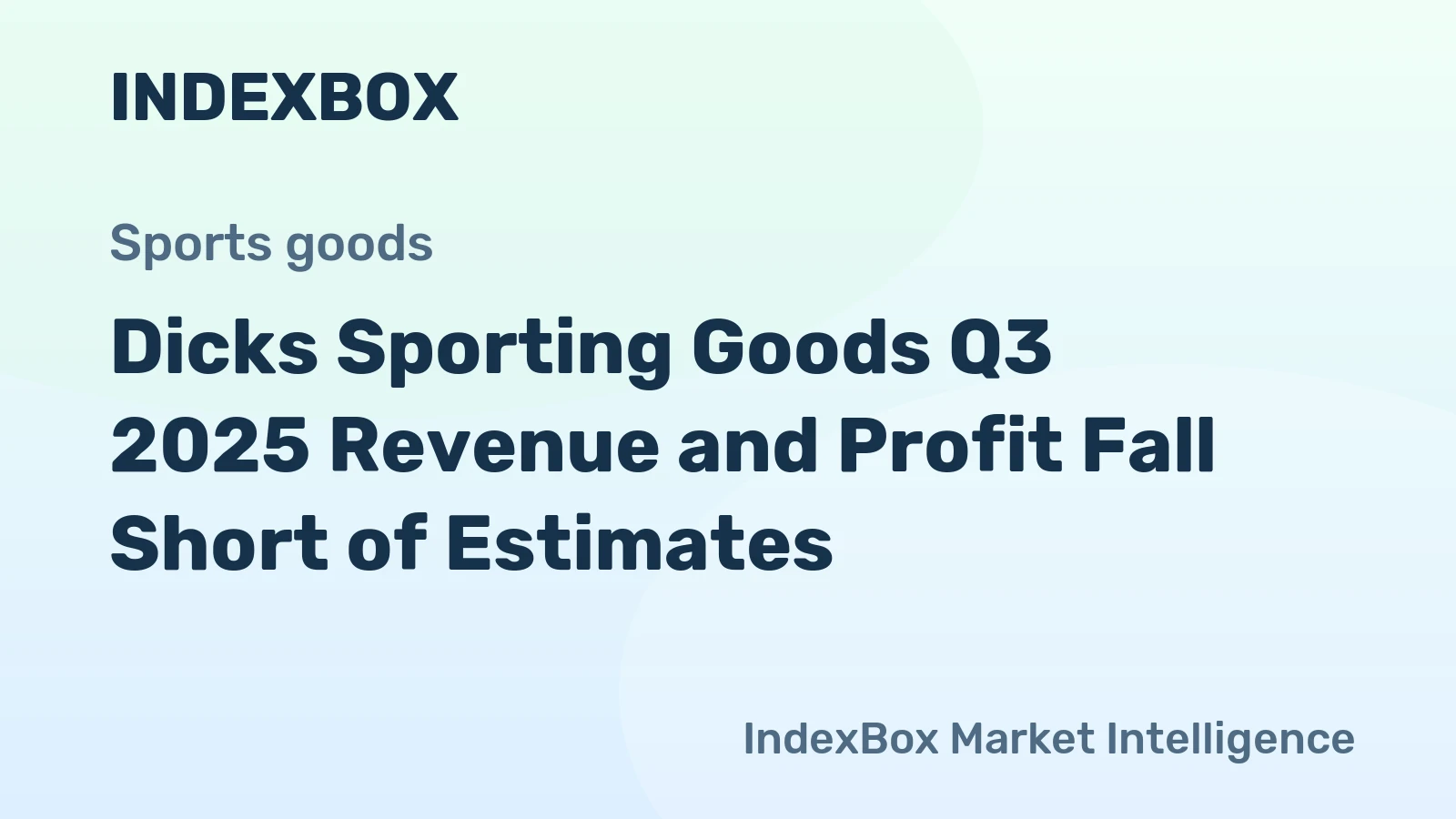 Dicks Sporting Goods Q3 2025 Revenue and Profit Fall Short of Estimates
