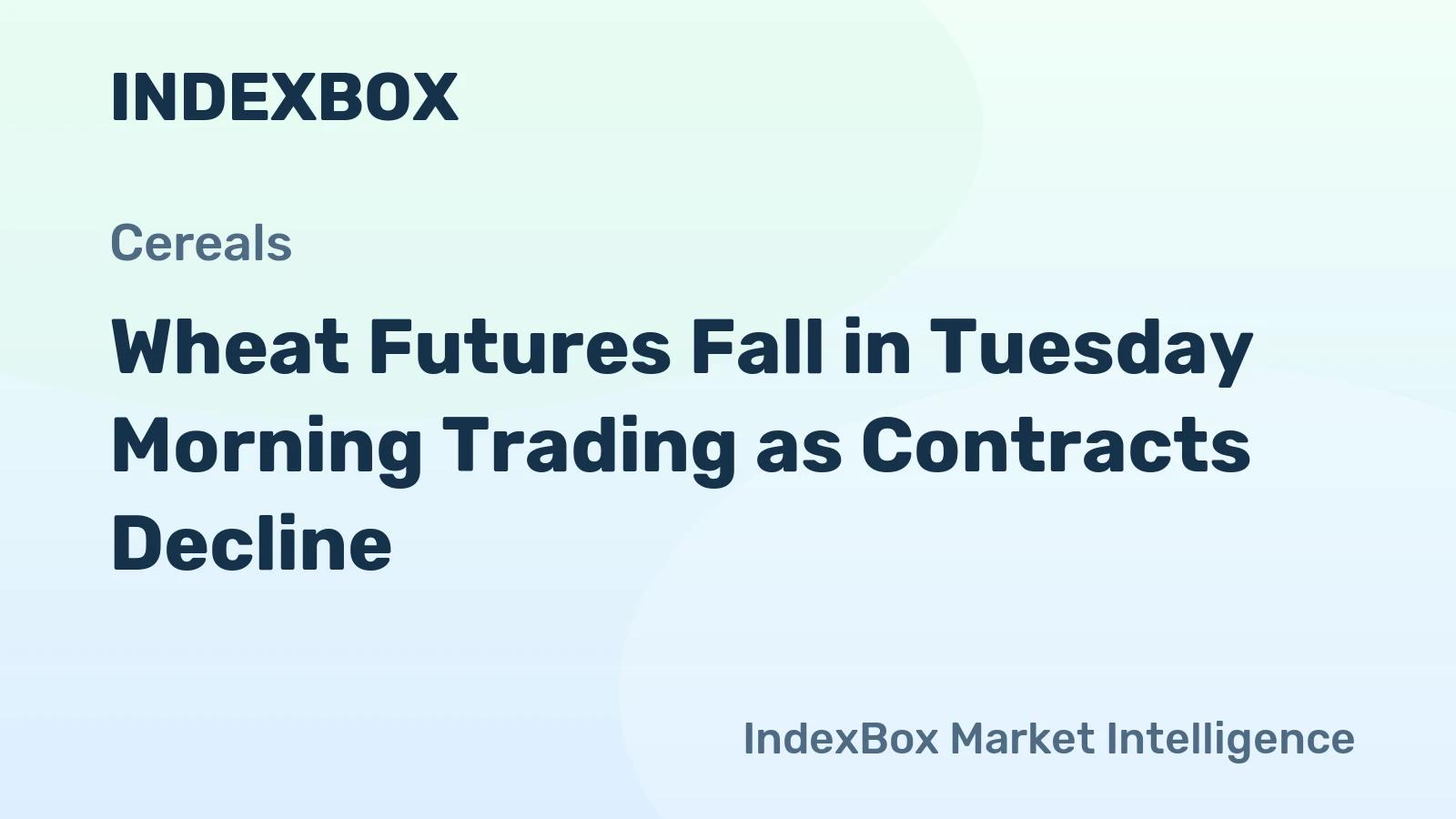 Wheat Futures Fall in Tuesday Morning Trading as Contracts Decline