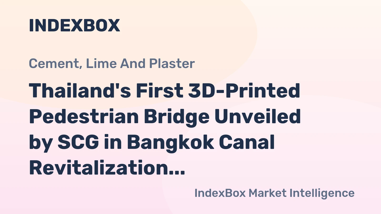 Thailand's First 3D-Printed Pedestrian Bridge Unveiled by SCG in Bangkok Canal Revitalization