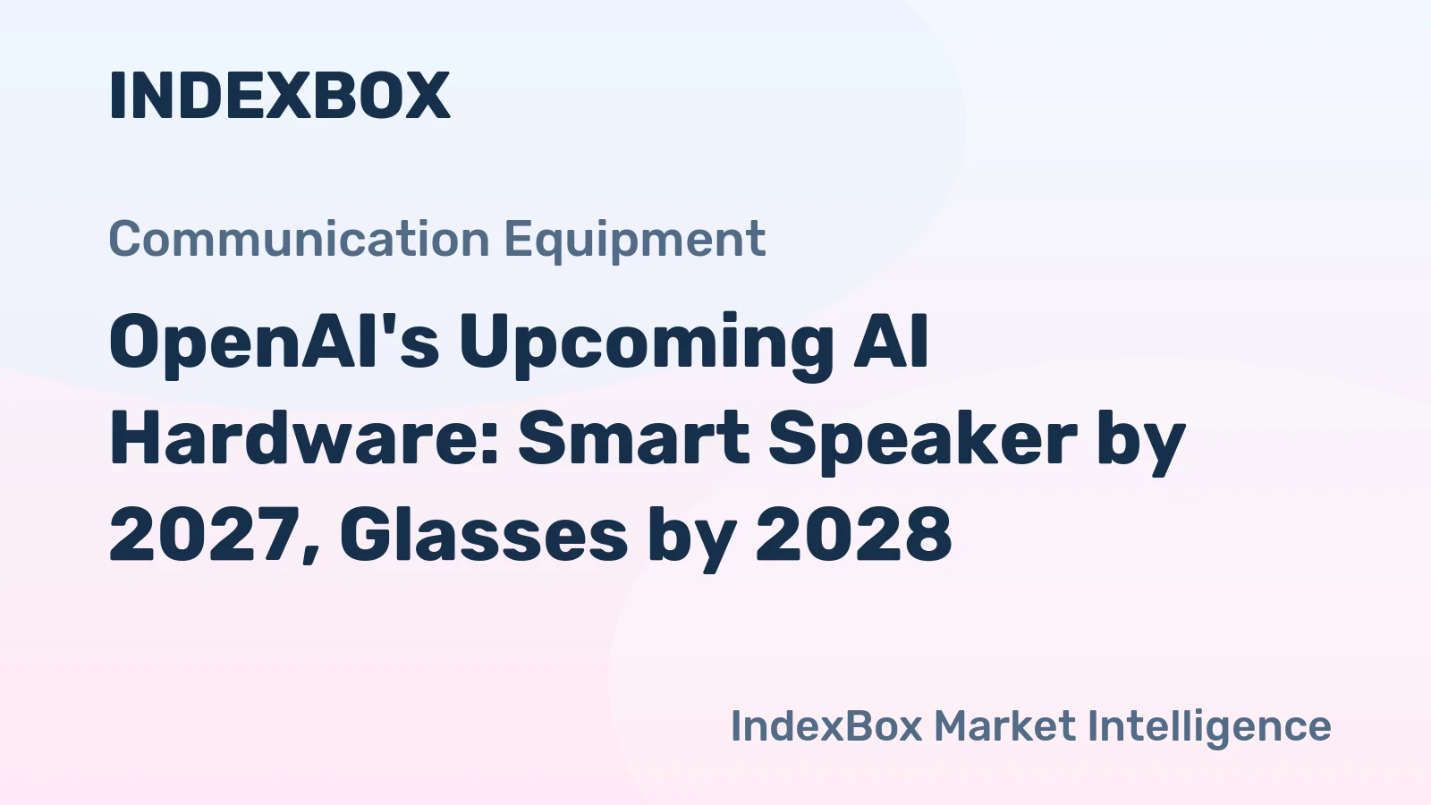 OpenAI's Upcoming AI Hardware: Smart Speaker by 2027, Glasses by 2028