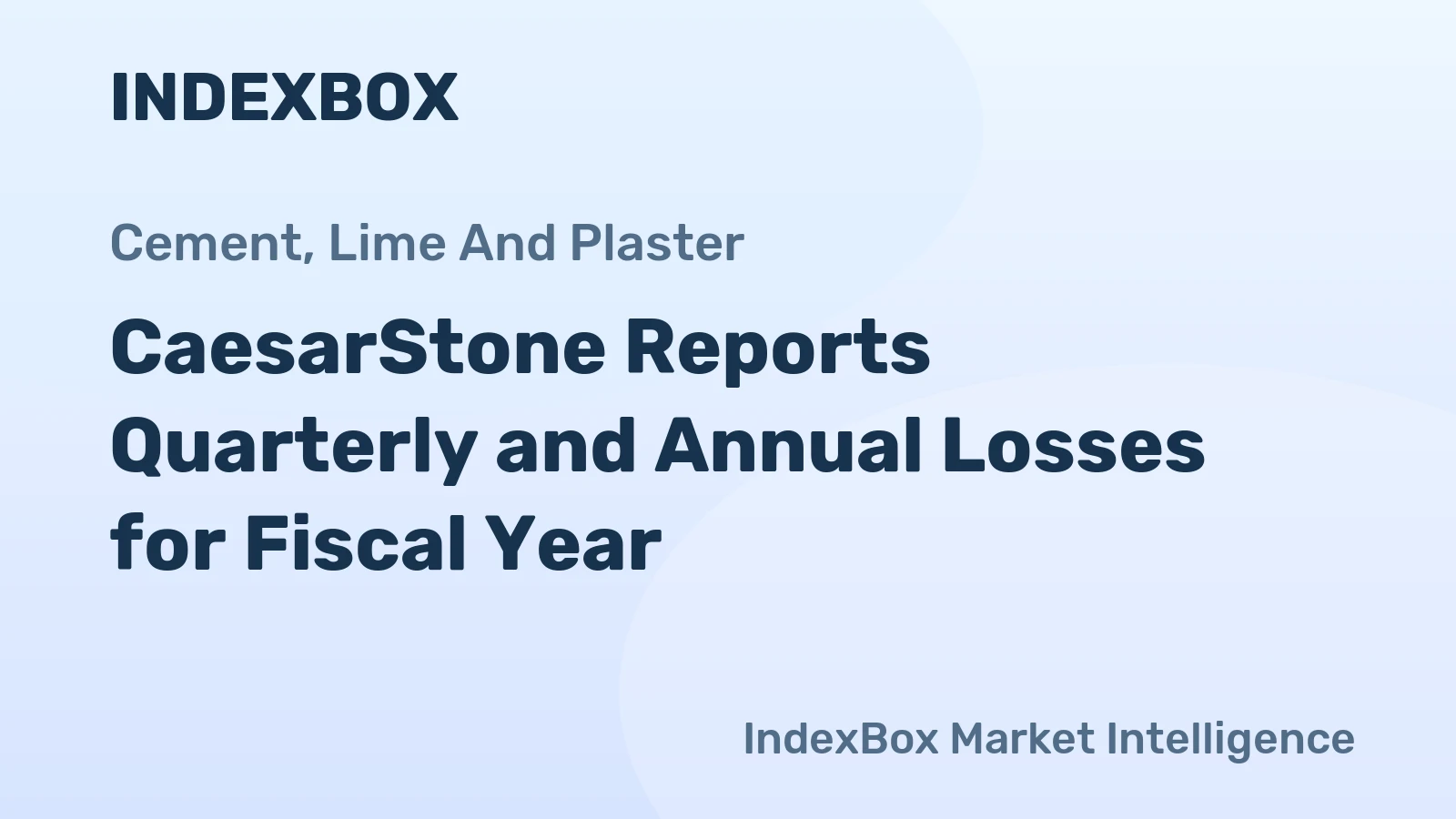 CaesarStone Reports Quarterly and Annual Losses for Fiscal Year