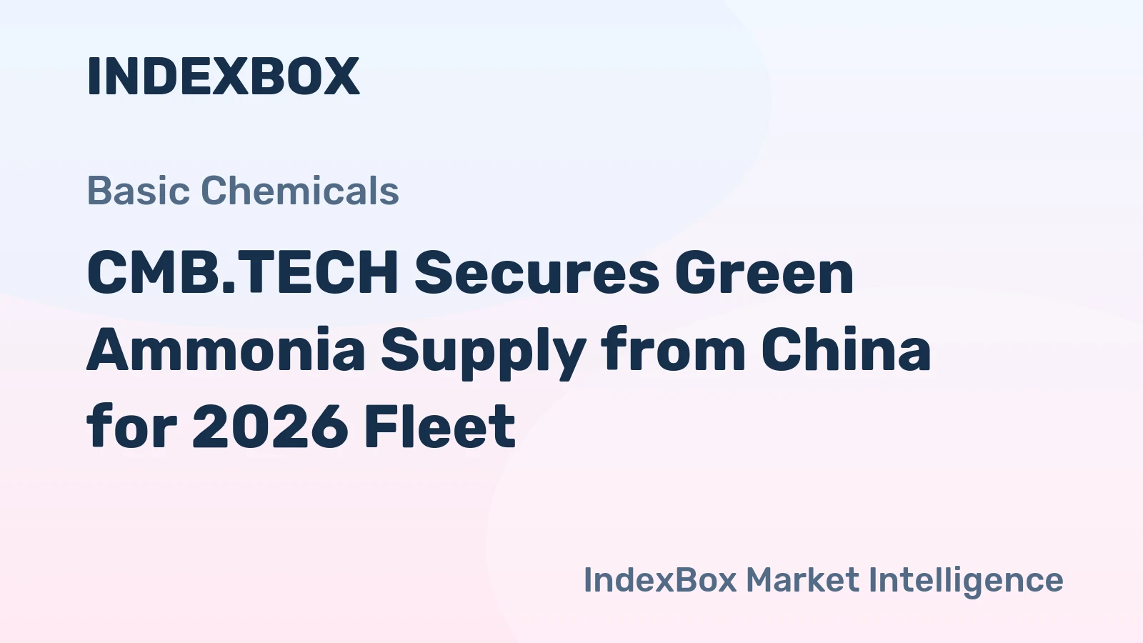 CMB.TECH Secures Green Ammonia Supply from China for 2026 Fleet