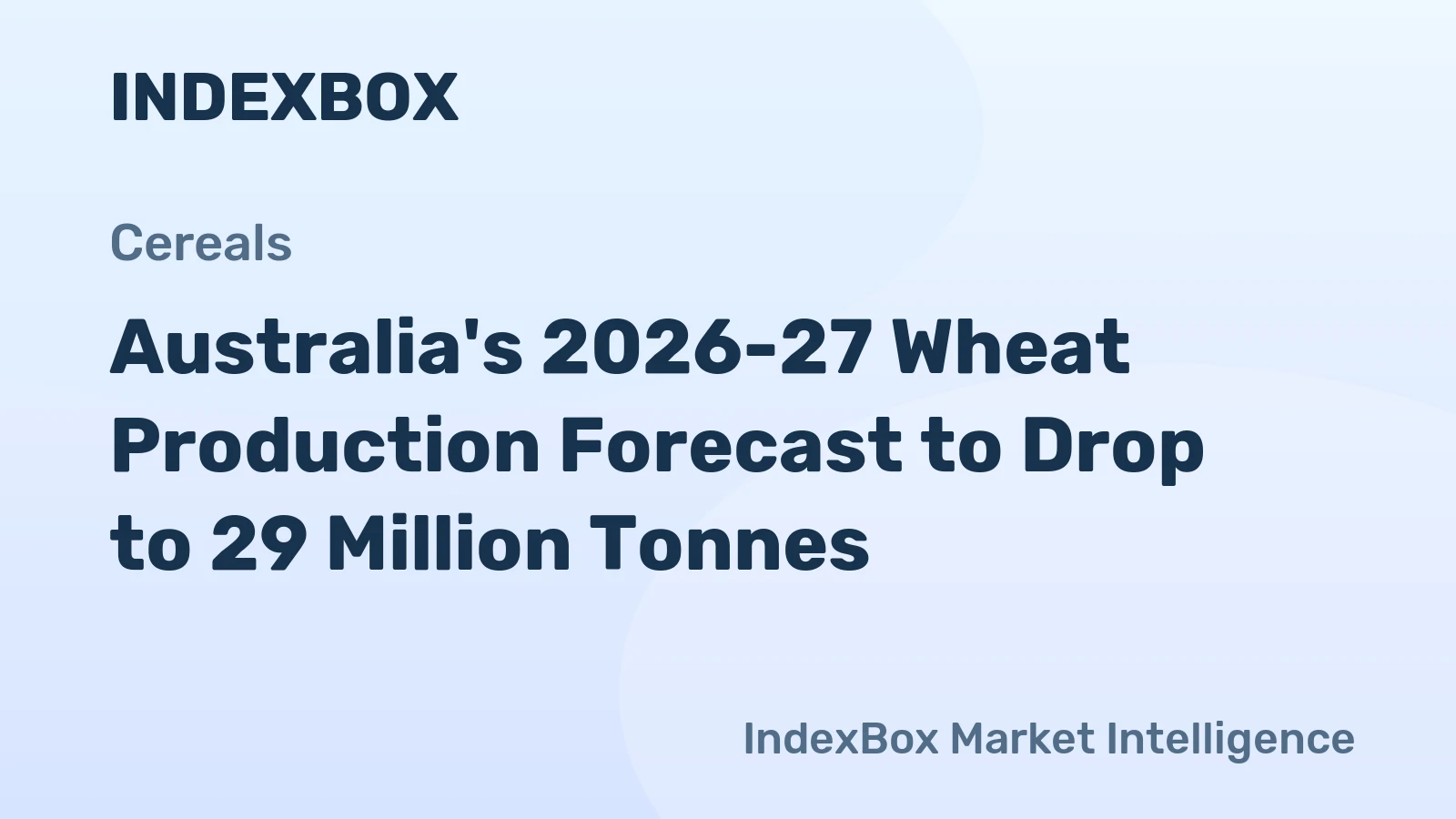 Australia's 2026-27 Wheat Production Forecast to Drop to 29 Million Tonnes