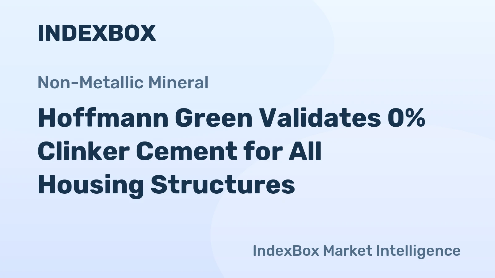 Hoffmann Green Validates 0% Clinker Cement for All Housing Structures