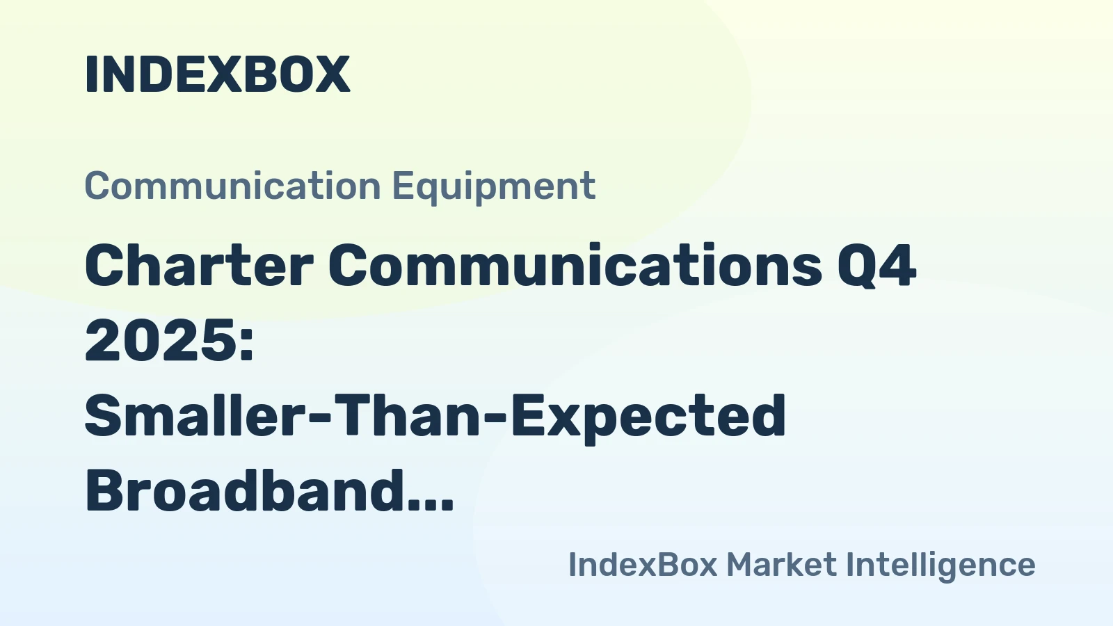 Charter Communications Q4 2025: Smaller-Than-Expected Broadband Subscriber Loss