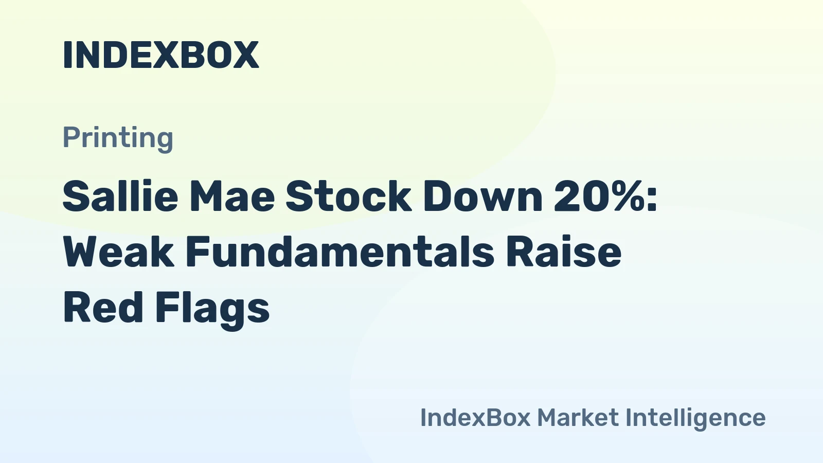 Sallie Mae Stock Down 20%: Weak Fundamentals Raise Red Flags