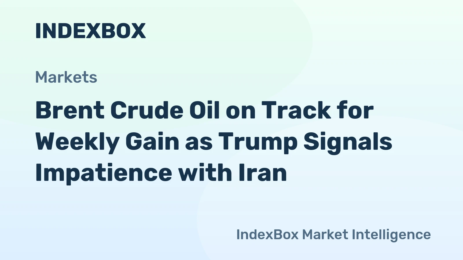 Brent Crude Oil on Track for Weekly Gain as Trump Signals Impatience with Iran