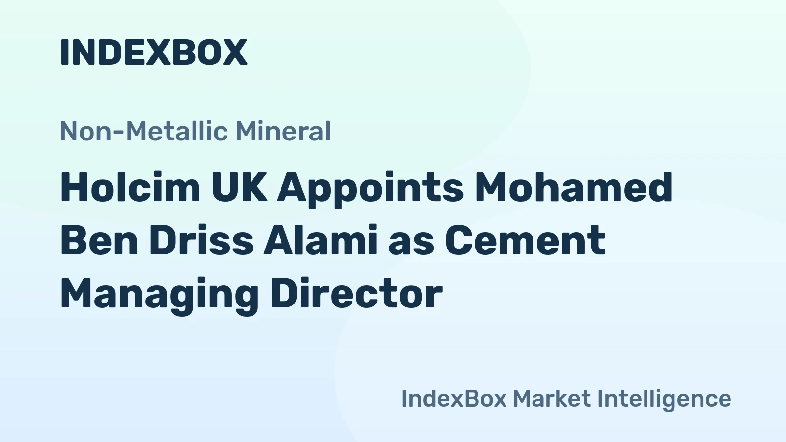 Holcim UK Appoints Mohamed Ben Driss Alami as Cement Managing Director