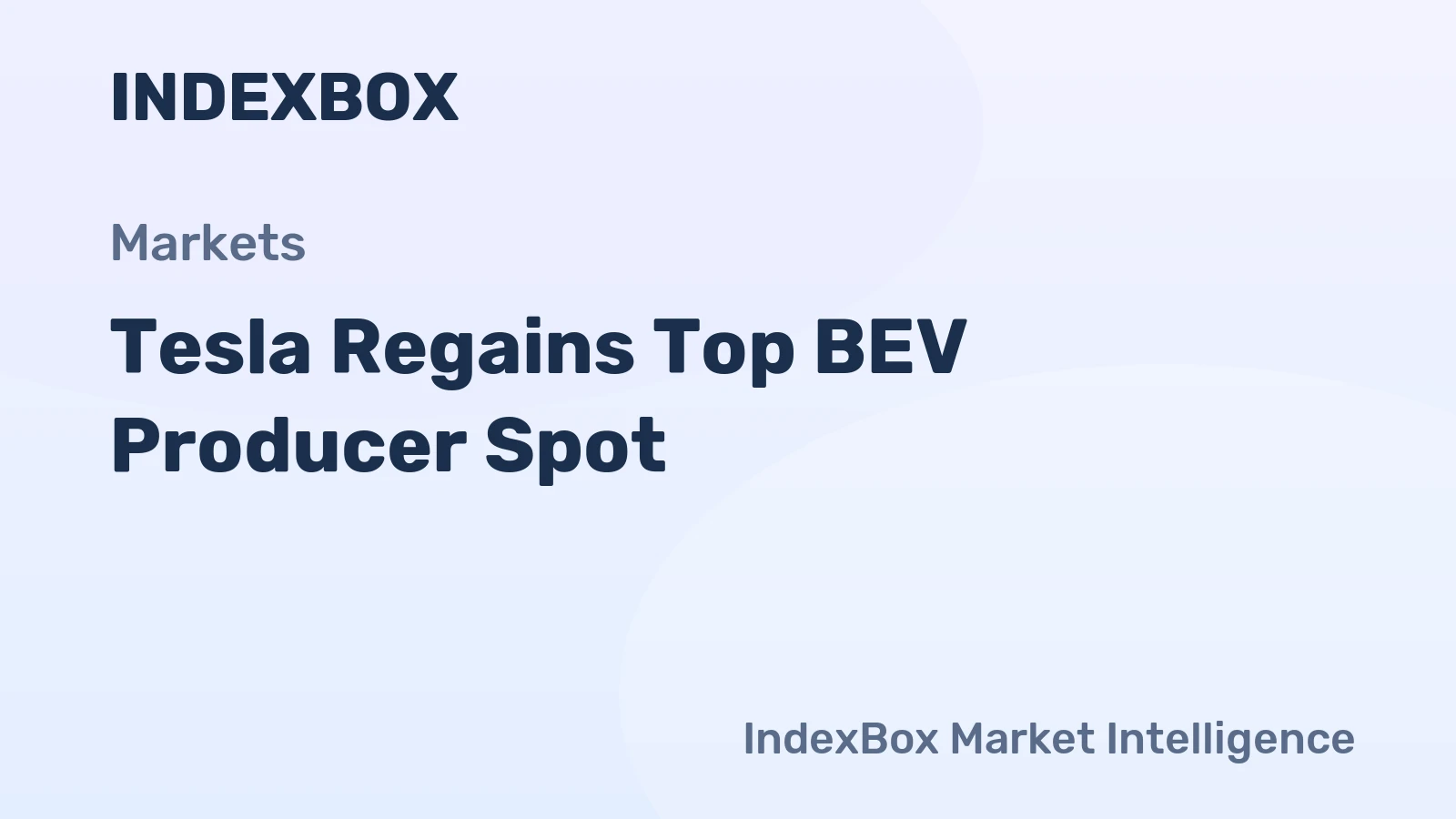 Tesla Regains Top BEV Producer Spot