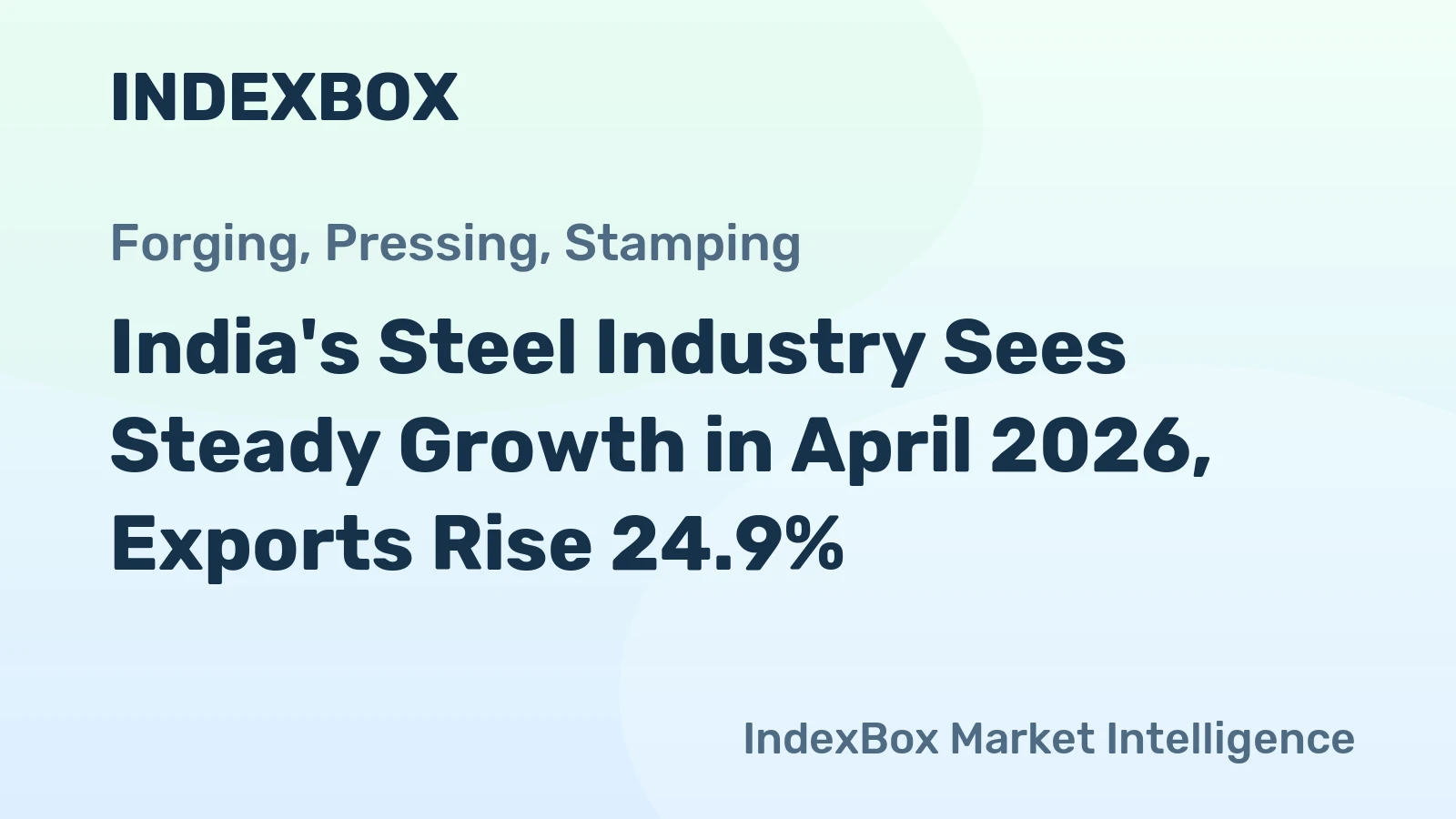 India's Steel Industry Sees Steady Growth in April 2026, Exports Rise 24.9%