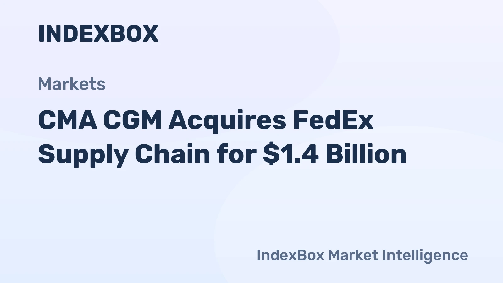 CMA CGM Acquires FedEx Supply Chain for $1.4 Billion