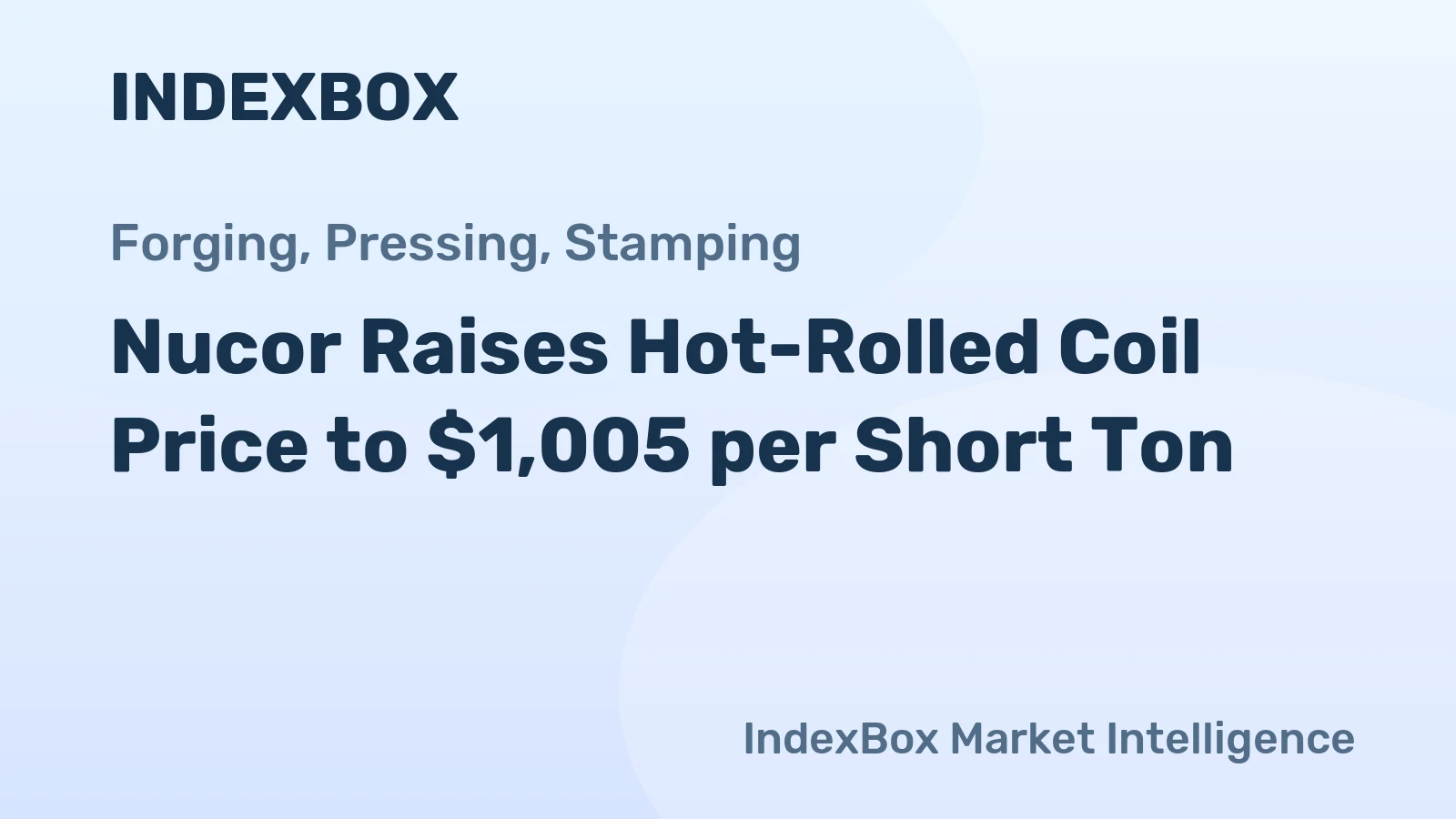 Nucor Raises Hot-Rolled Coil Price to $1,005 per Short Ton