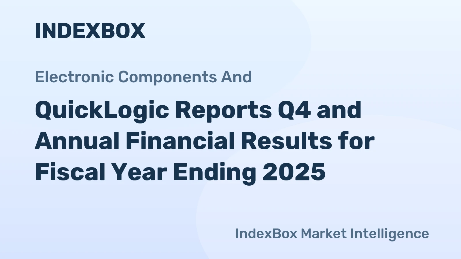 QuickLogic Reports Q4 and Annual Financial Results for Fiscal Year Ending 2025