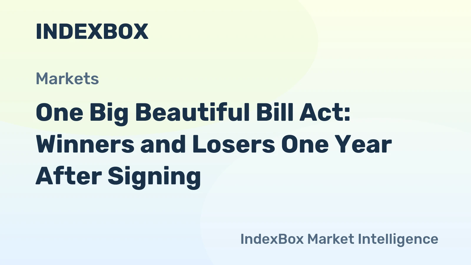 One Big Beautiful Bill Act: Winners and Losers One Year After Signing