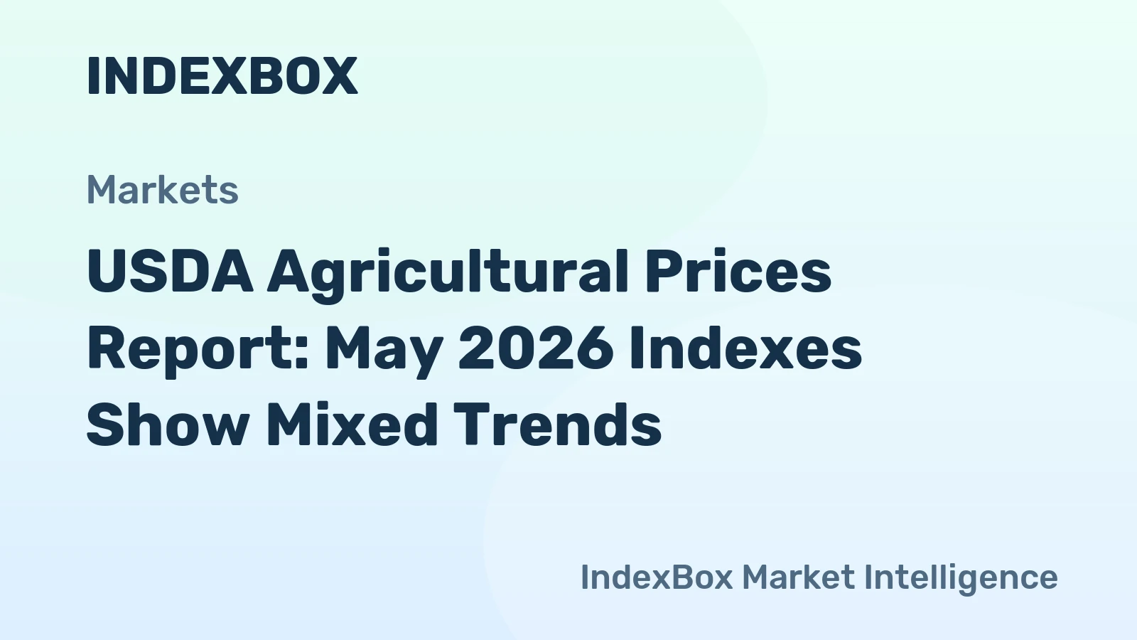 USDA Agricultural Prices Report: May 2026 Indexes Show Mixed Trends