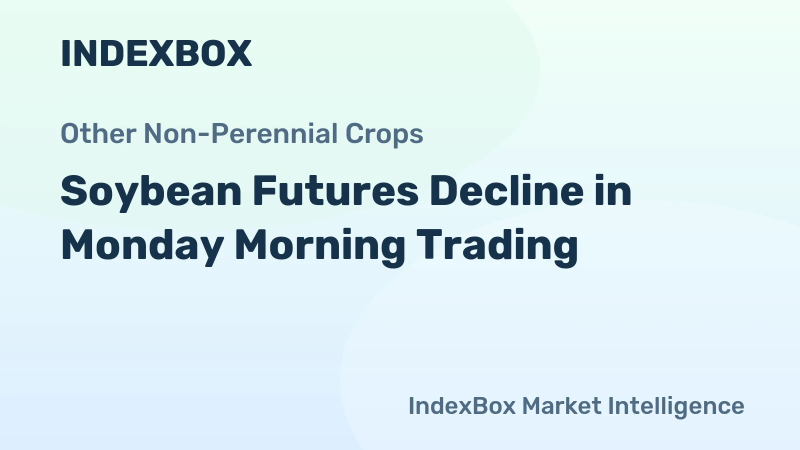 Soybean Futures Decline in Monday Morning Trading
