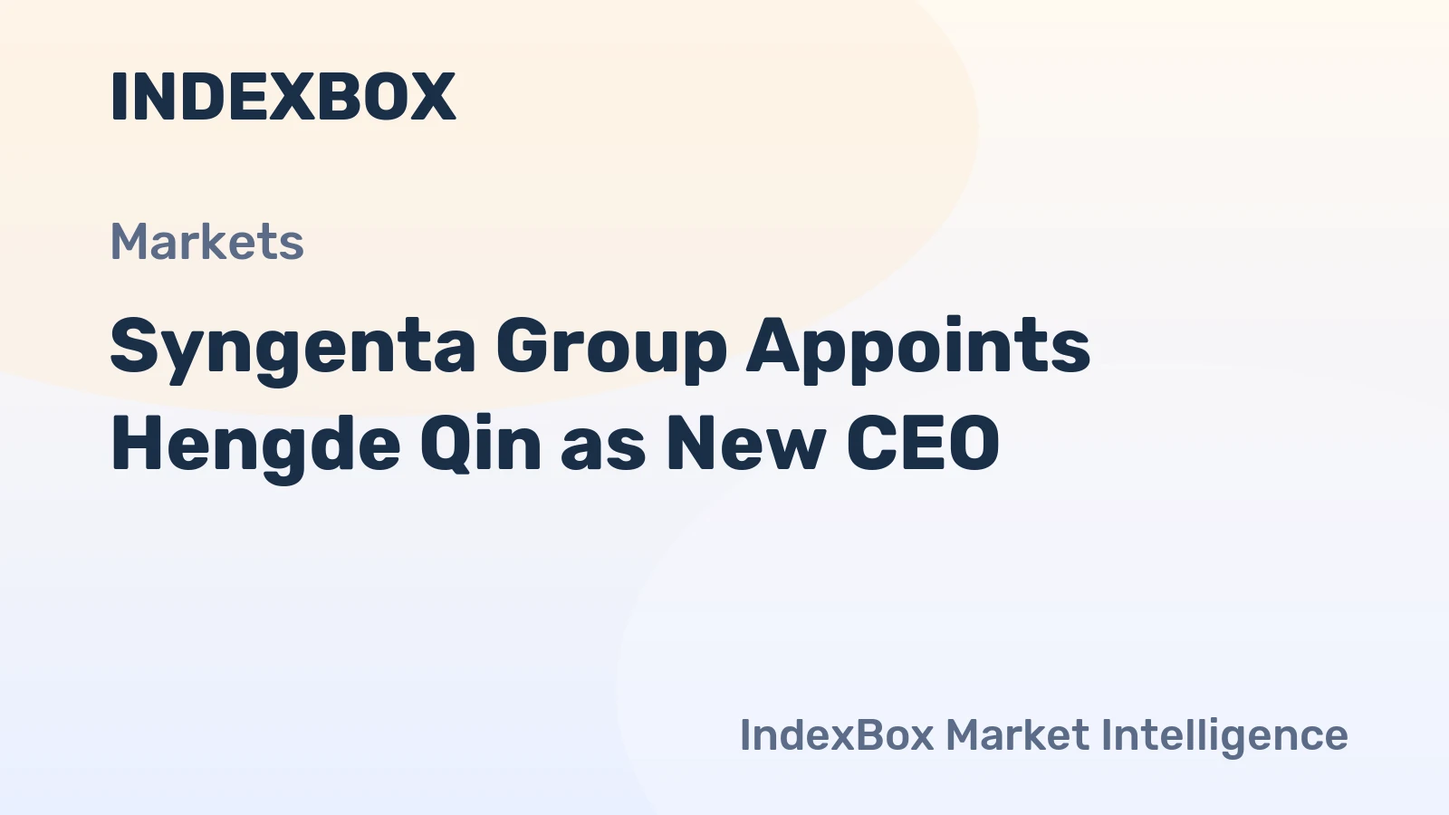 Syngenta Group Appoints Hengde Qin as New CEO