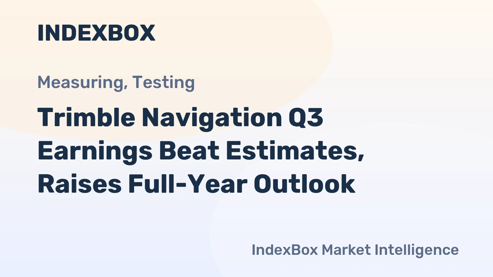 Trimble Navigation Q3 Earnings Beat Estimates, Raises Full-Year Outlook