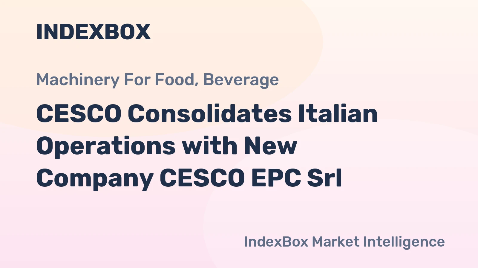 CESCO Consolidates Italian Operations with New Company CESCO EPC Srl