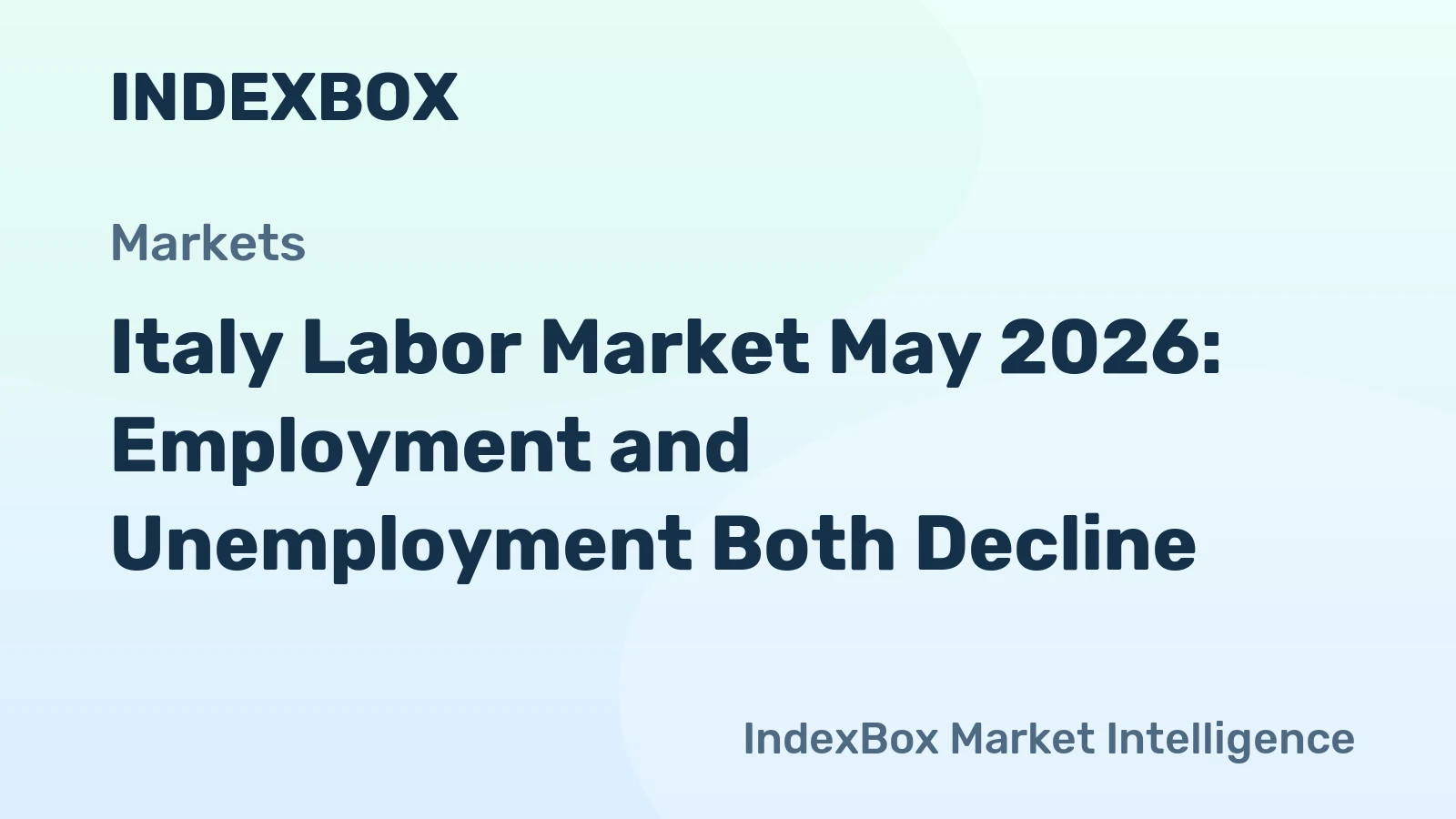 Italy Labor Market May 2026: Employment and Unemployment Both Decline