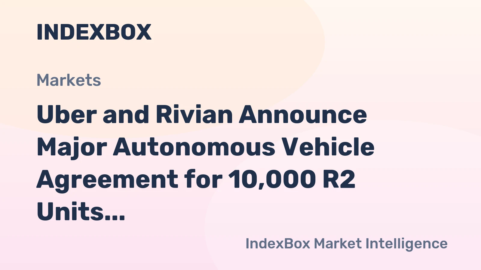 Uber and Rivian Announce Major Autonomous Vehicle Agreement for 10,000 R2 Units
