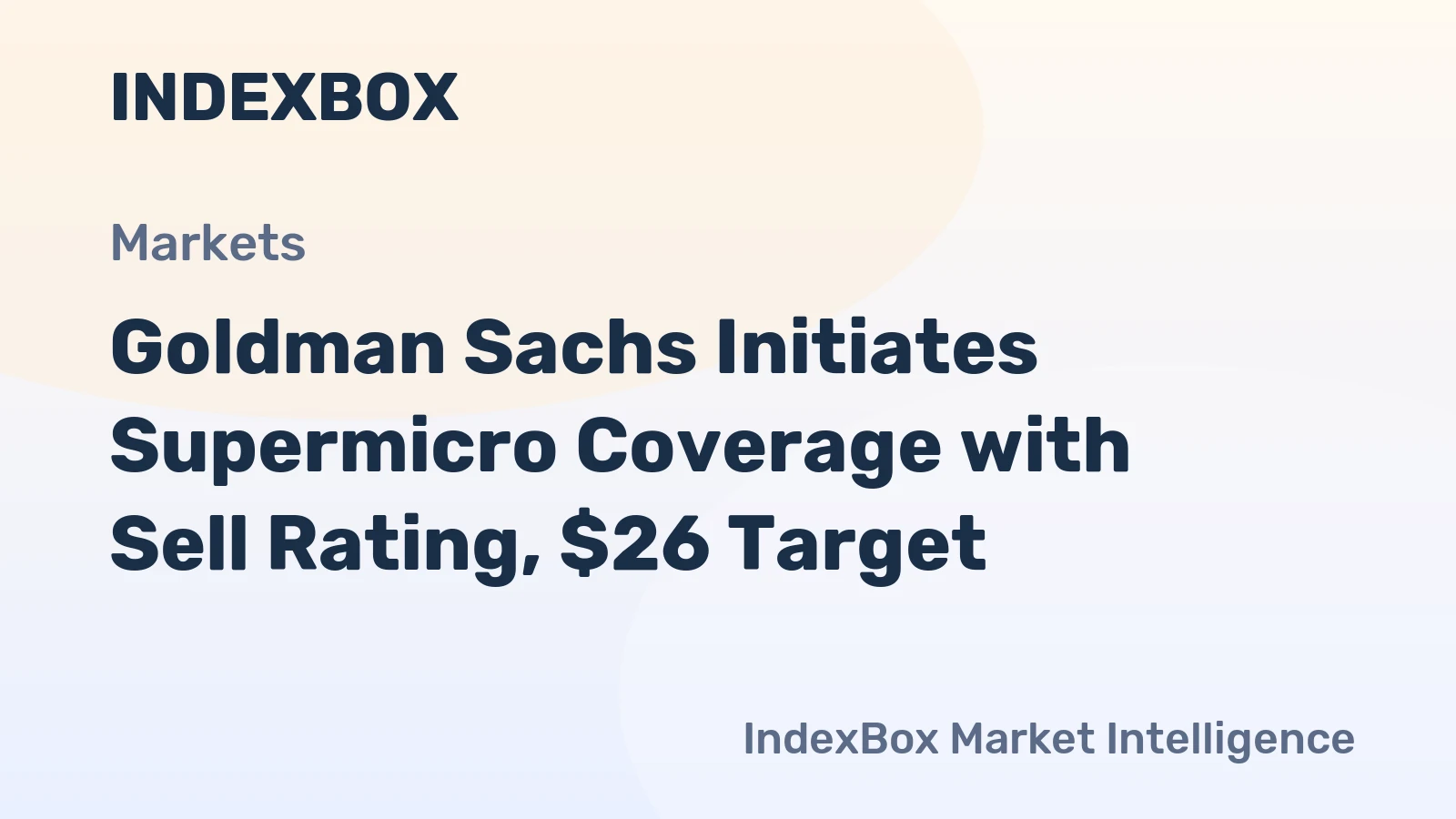 Goldman Sachs Initiates Supermicro Coverage with Sell Rating, $26 Target