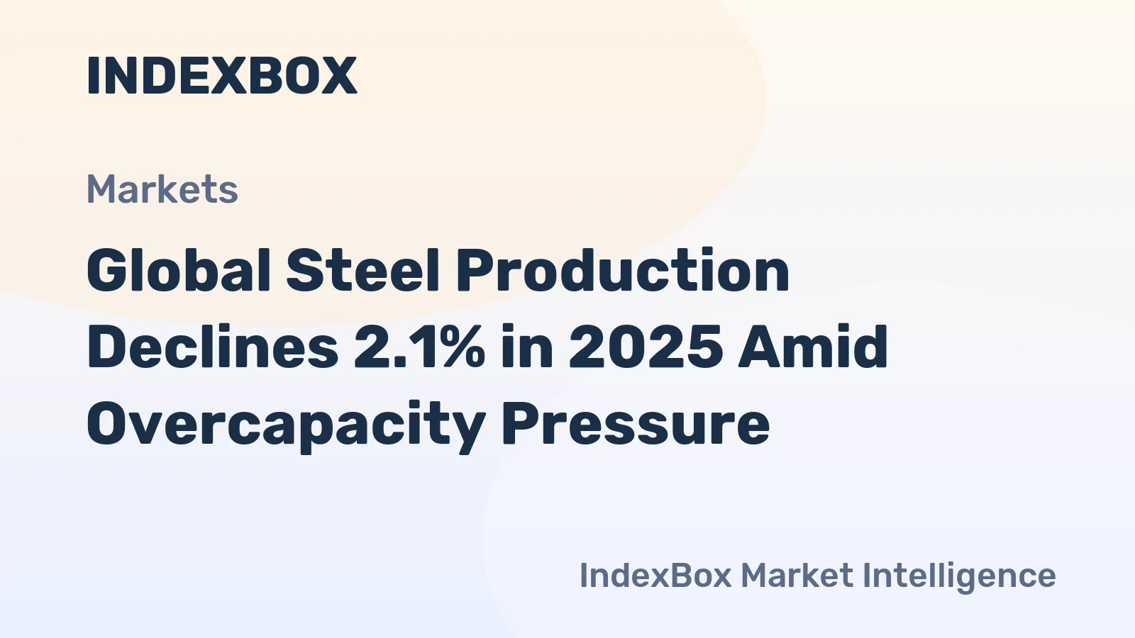 Global Steel Production Declines 2.1% in 2025 Amid Overcapacity Pressure