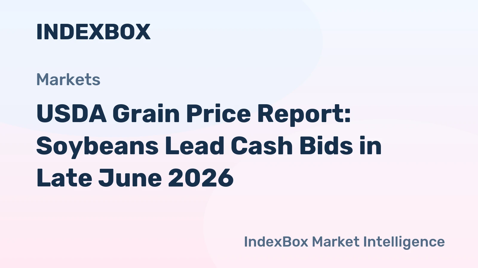 USDA Grain Price Report: Soybeans Lead Cash Bids in Late June 2026