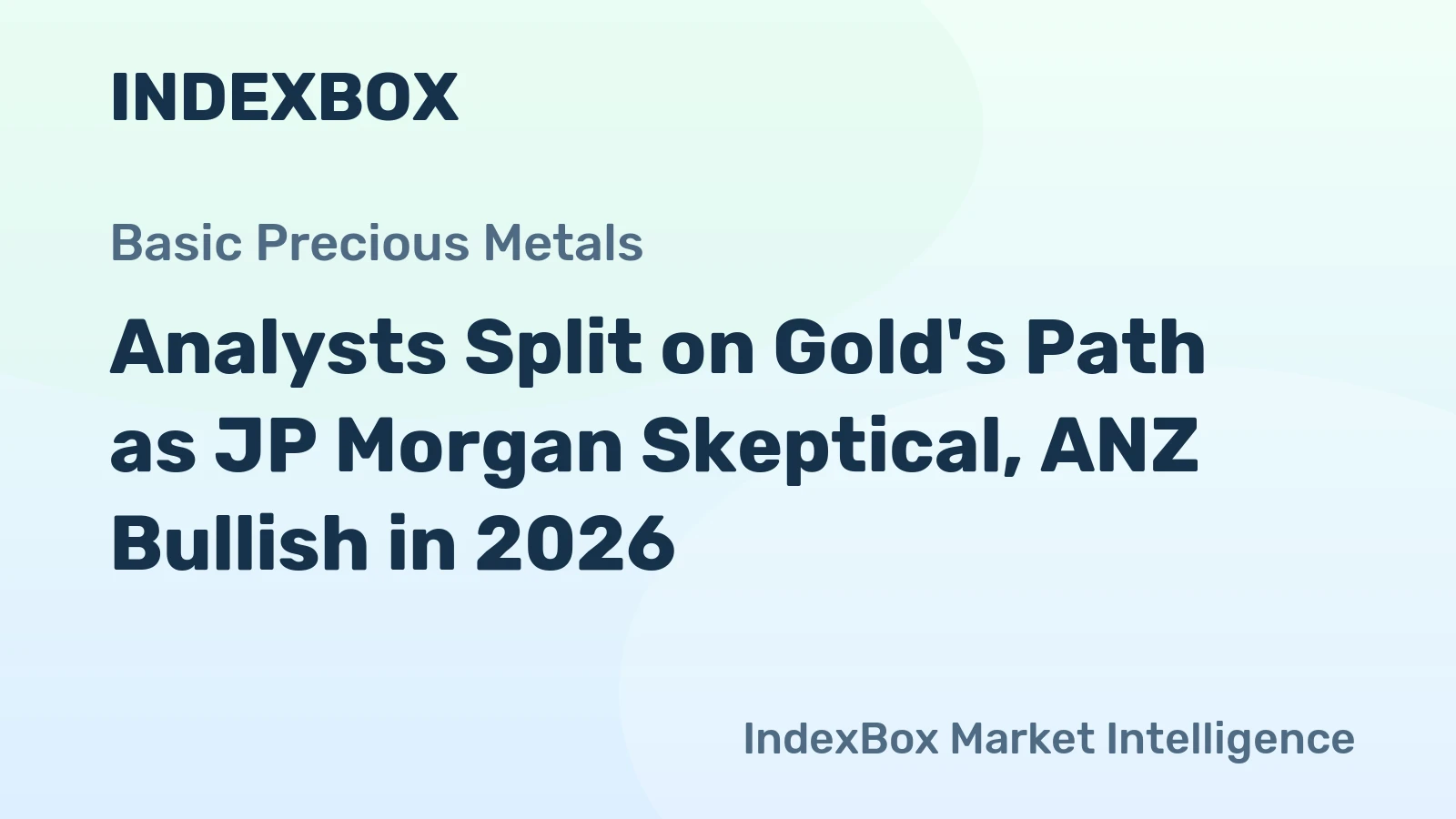 Analysts Split on Gold's Path as JP Morgan Skeptical, ANZ Bullish in 2026