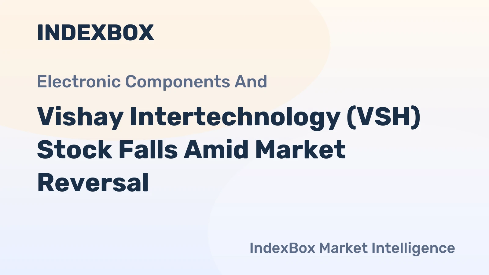 Vishay Intertechnology (VSH) Stock Falls Amid Market Reversal