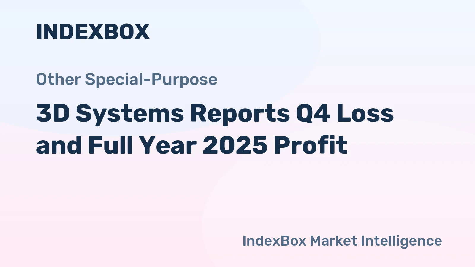 3D Systems Reports Q4 Loss and Full Year 2025 Profit