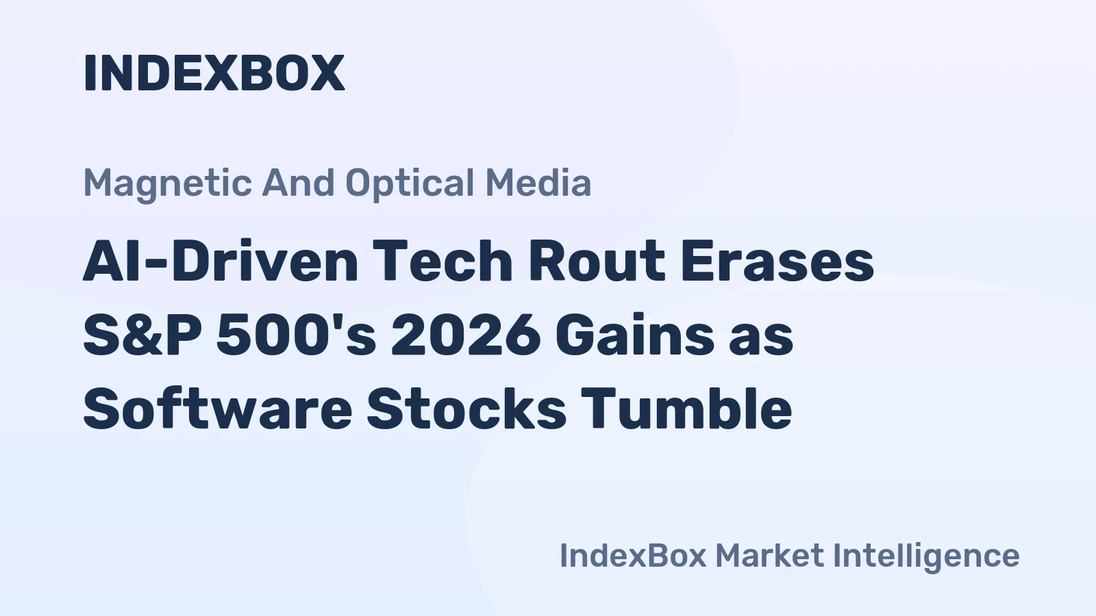 AI-Driven Tech Rout Erases S&P 500's 2026 Gains as Software Stocks Tumble